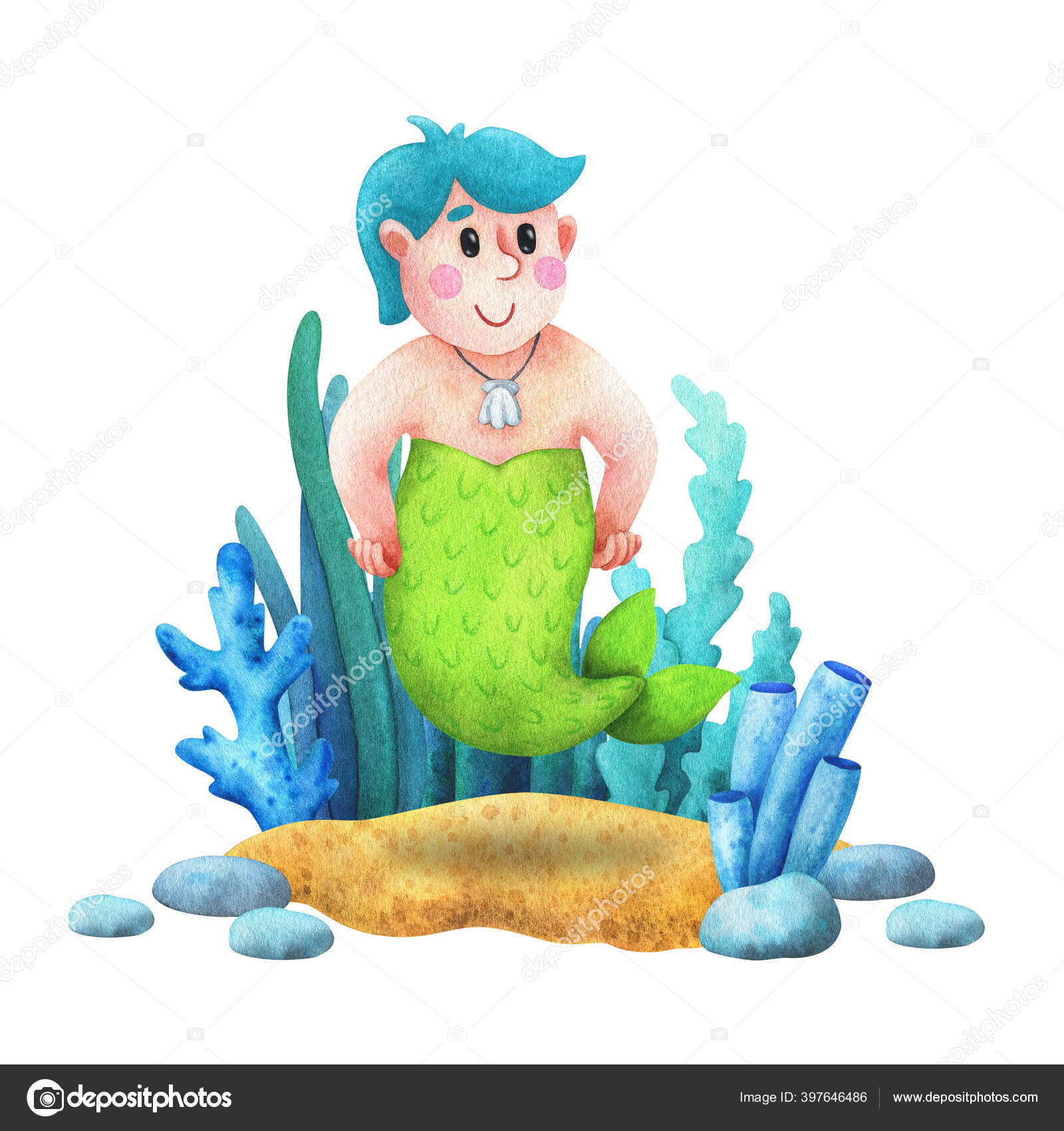 Boy Mermaid Cartoon