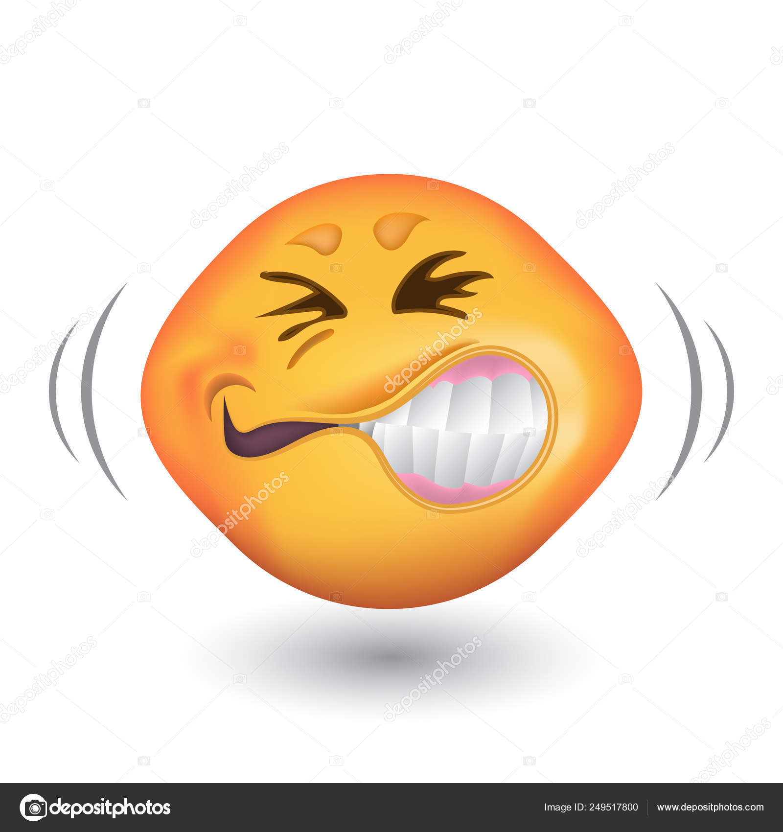 Emoji with emotions of aggression, anger, incontinence. Stock Vector ...