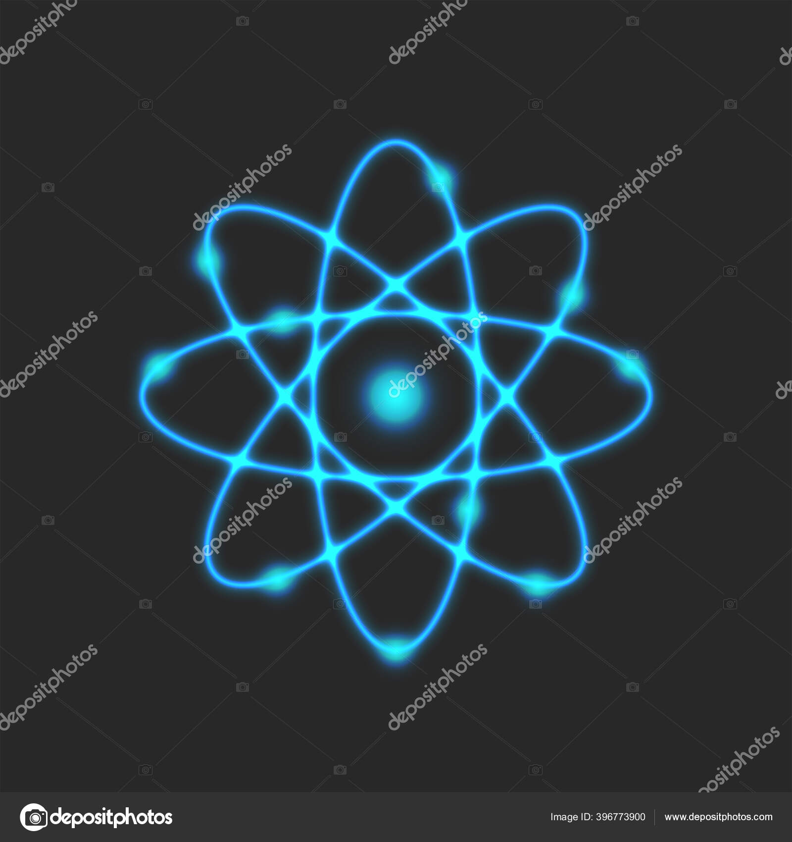 Planetary Model Atom Rutherford Atomic Structure Model Physical Symbol ...