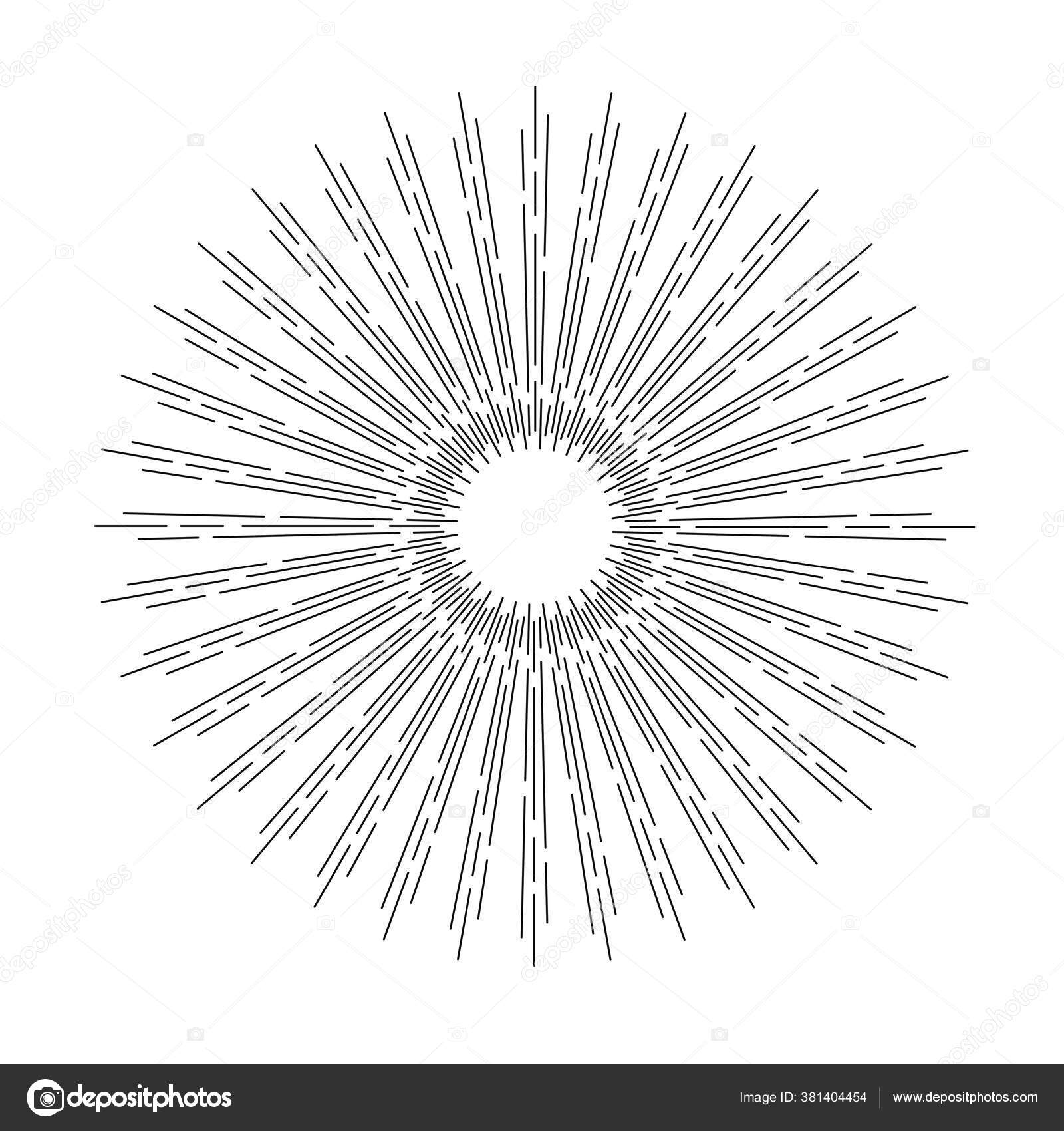 Linear Drawing Rays Sun Light Rays Burst — Stock Vector © 3rus #381404454