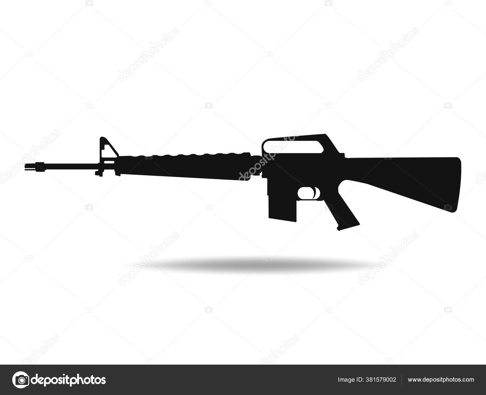 Machine Gun Silhouette Vector