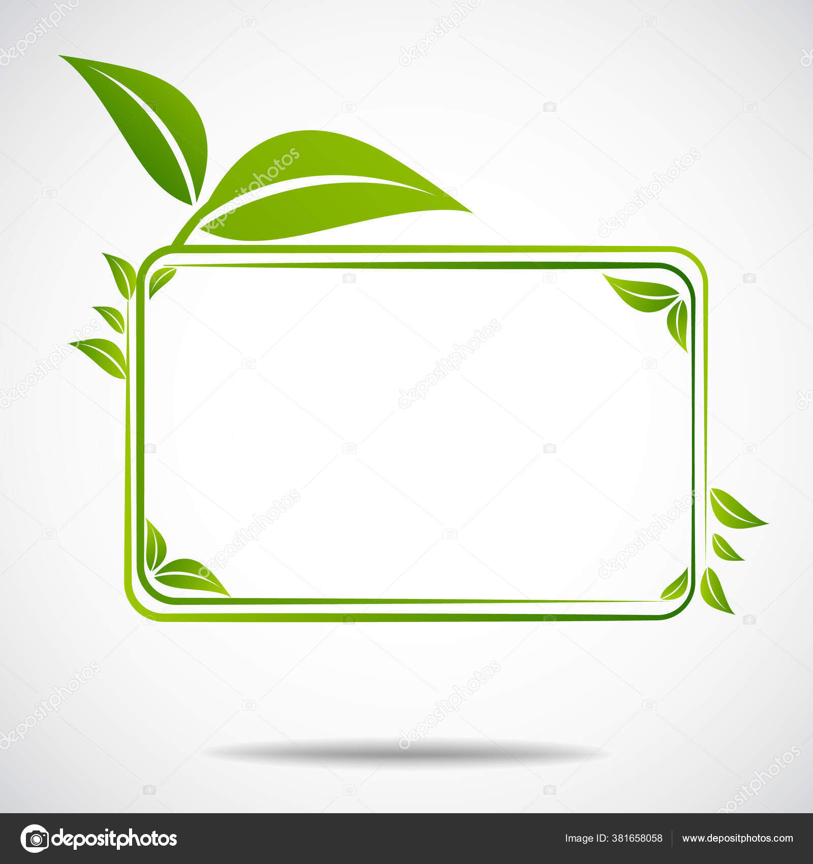 Green Ecology City Environmentally Friendly Leaf Eco Frame Stock Vector ...