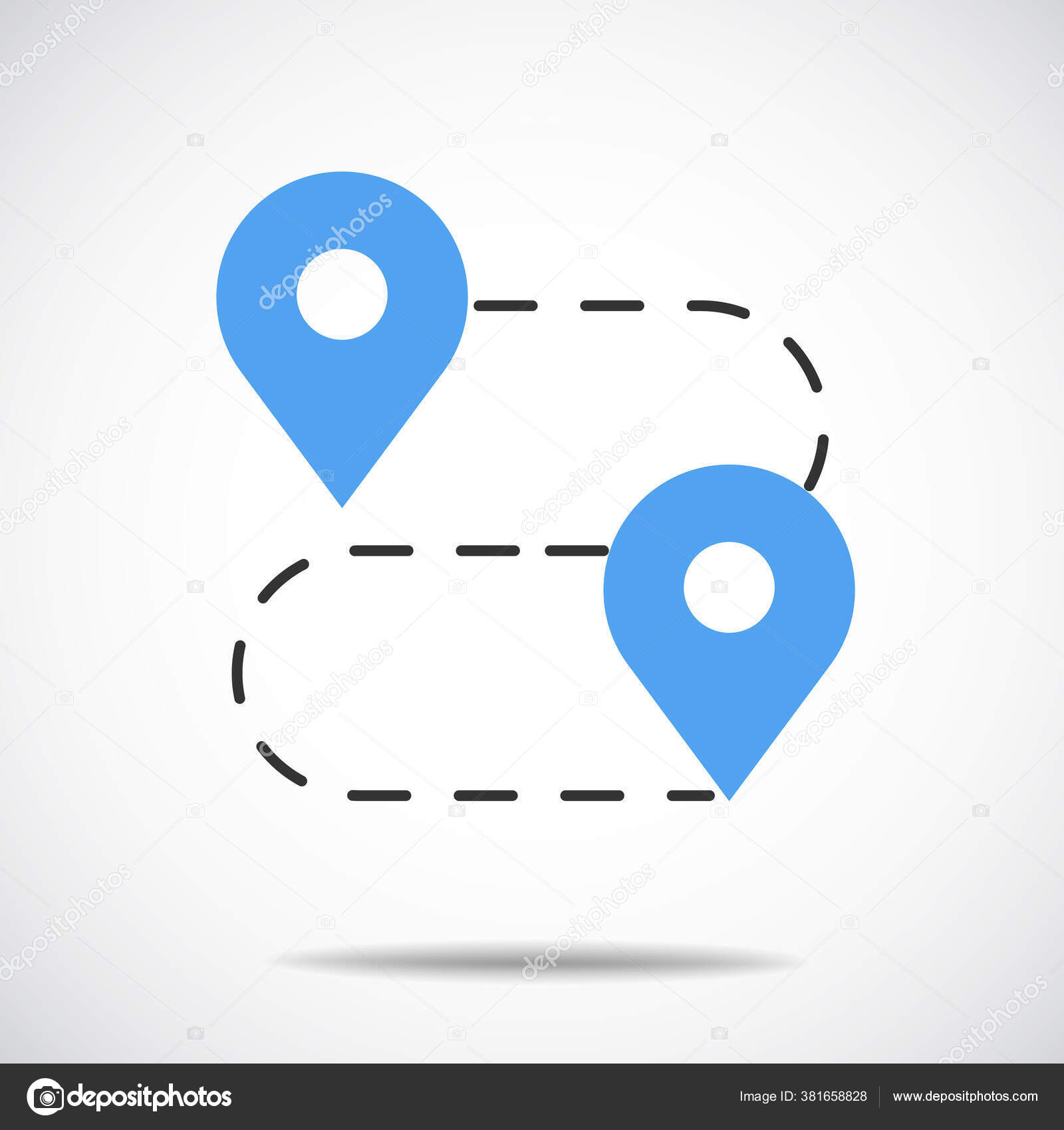 Gps Navigator Pin Color Azul Maqueta Con Mapa Sobre Fondo Vector de ...