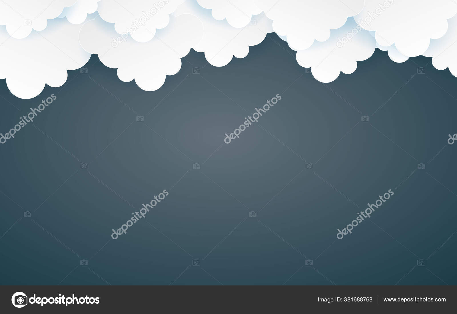 Color Full Cloud Paper Style Art Vector Illustration Stock Vector Image ...