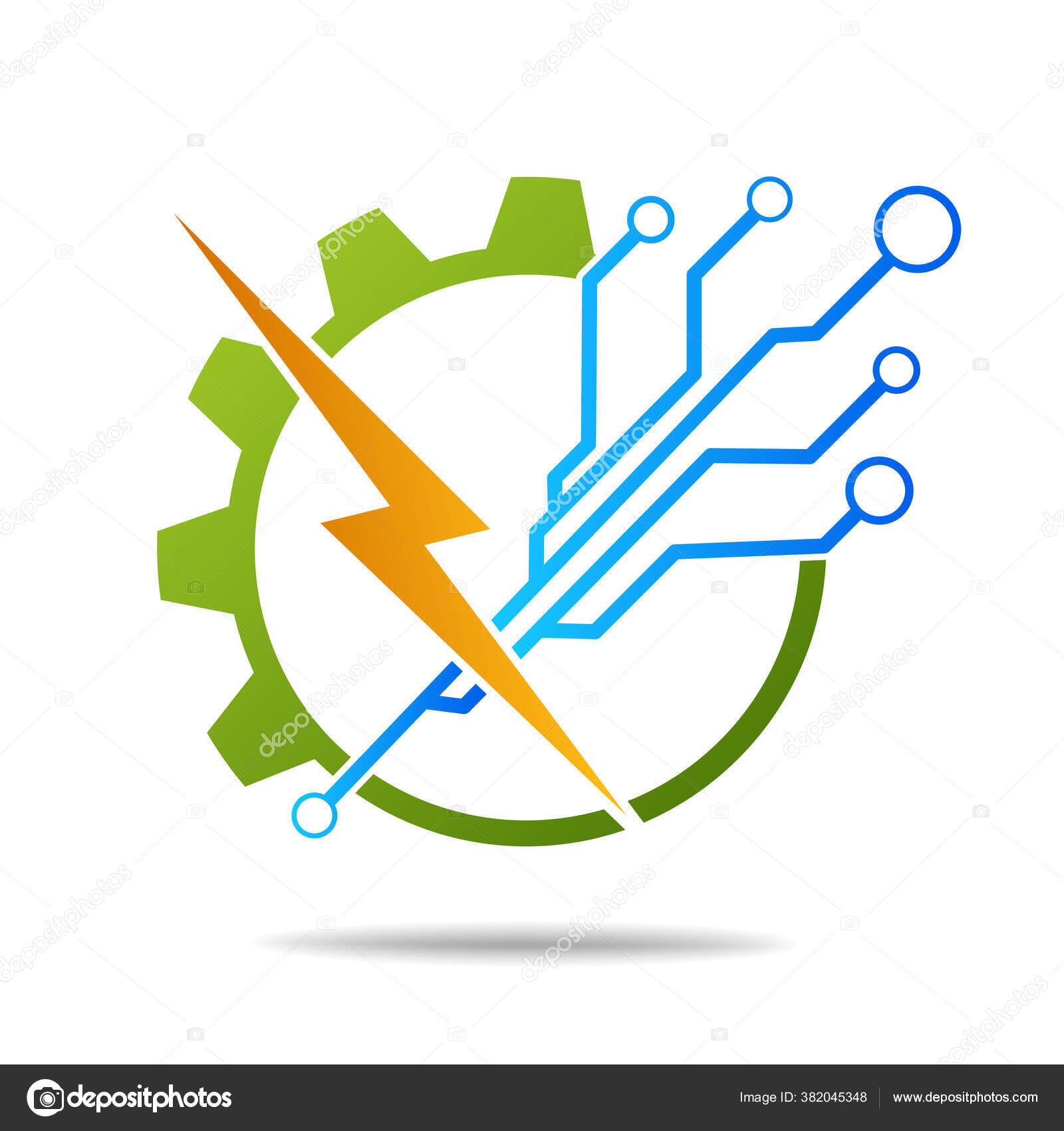 Electric Power Technological Element Gear Circuit — Stock Vector © 3rus ...