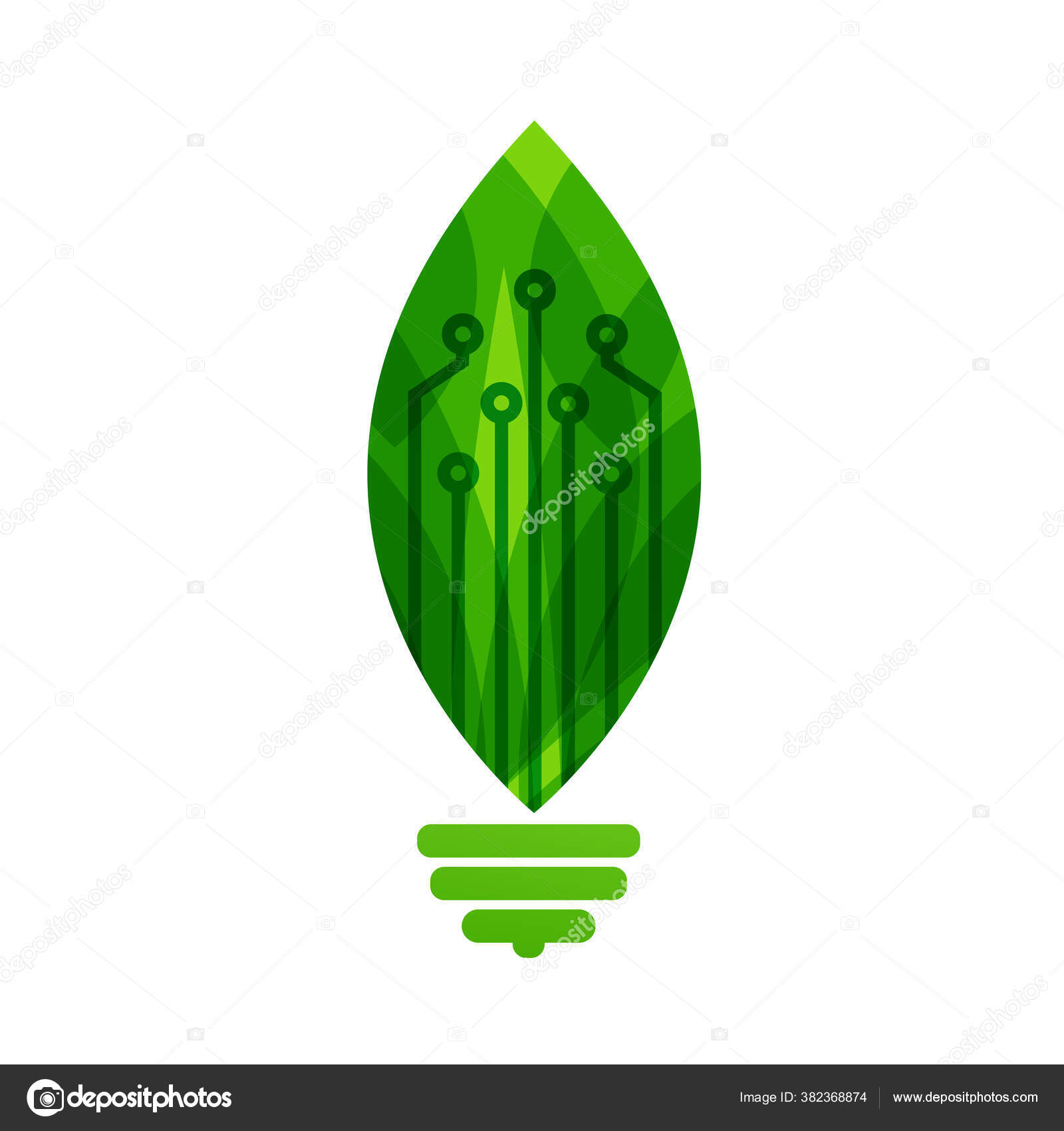 Leaf Bulb Light Logo Technology Nature Vector Stock Illustration by ...