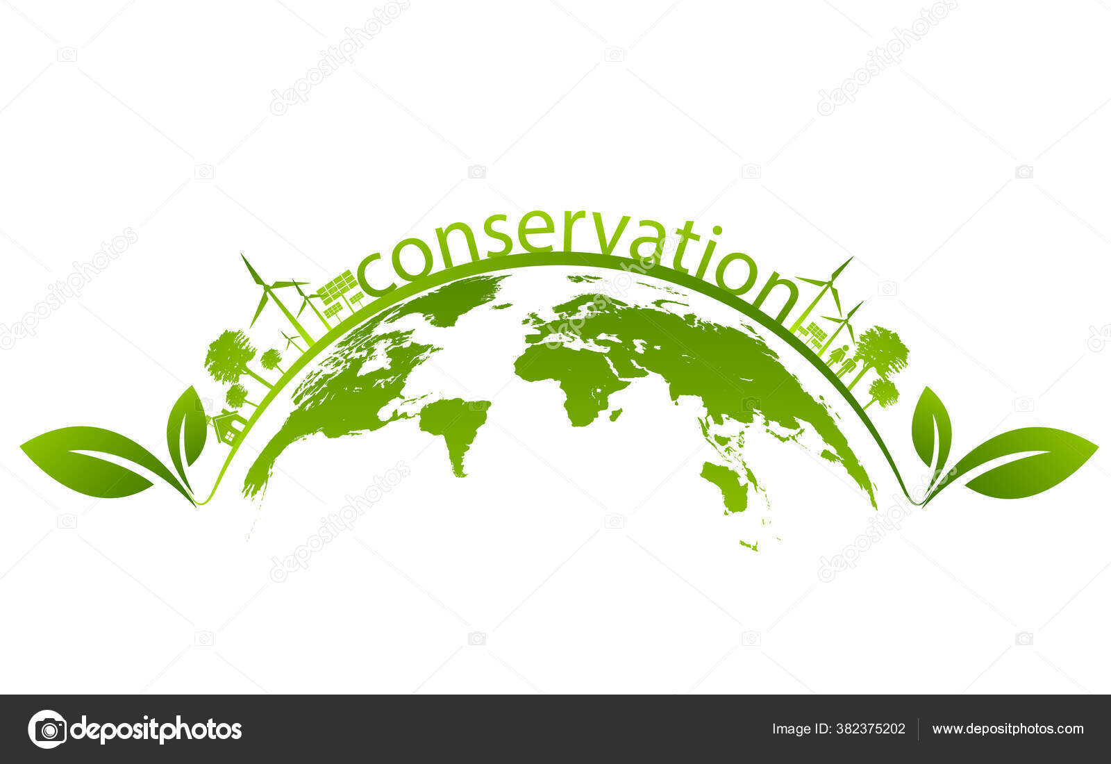Ecology Concept Environmental Banner Design Elements Sustainable Energy ...