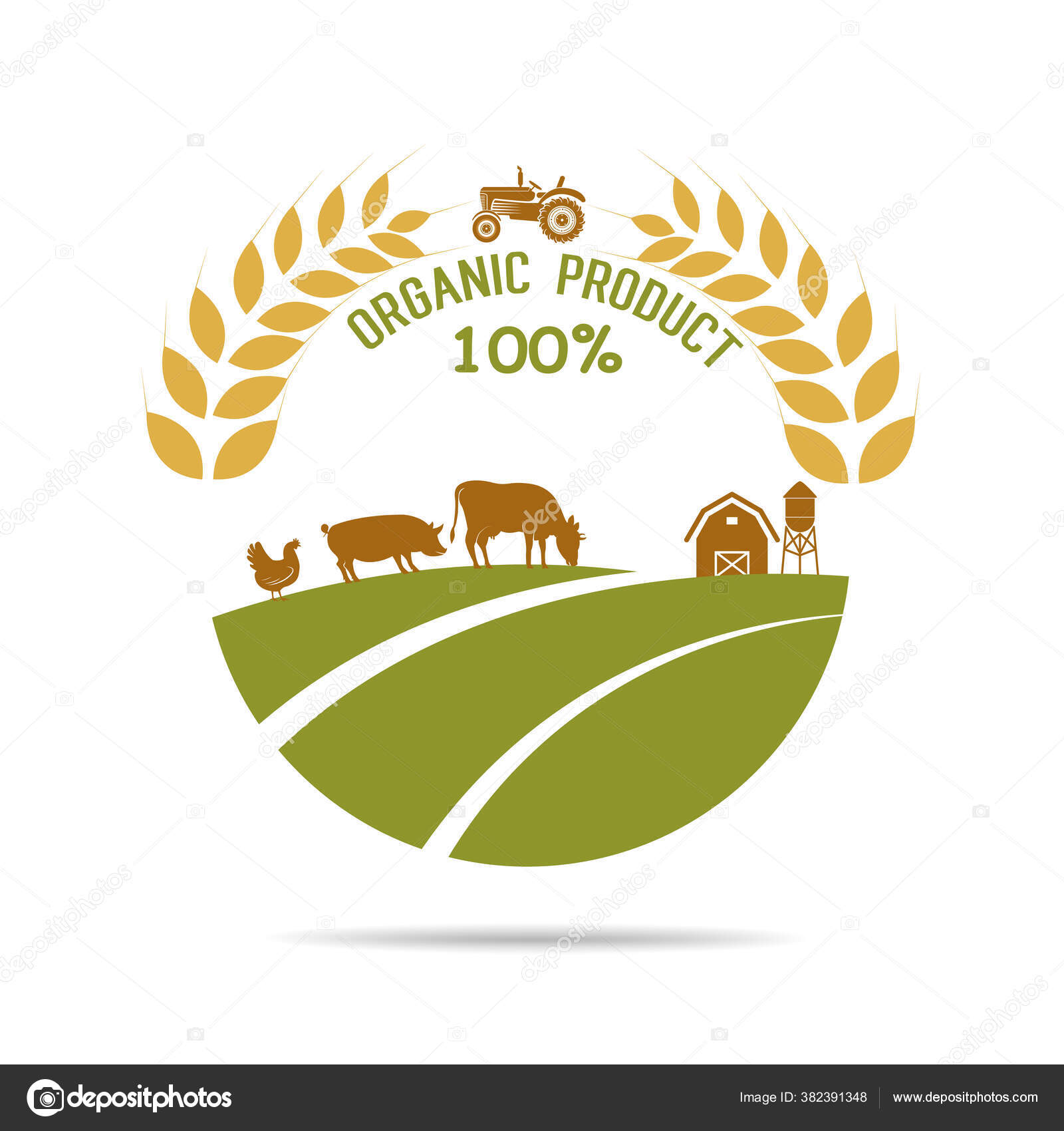 Farm Fresh Vector Emblems Stickers Farming Agriculture Organic Food ...