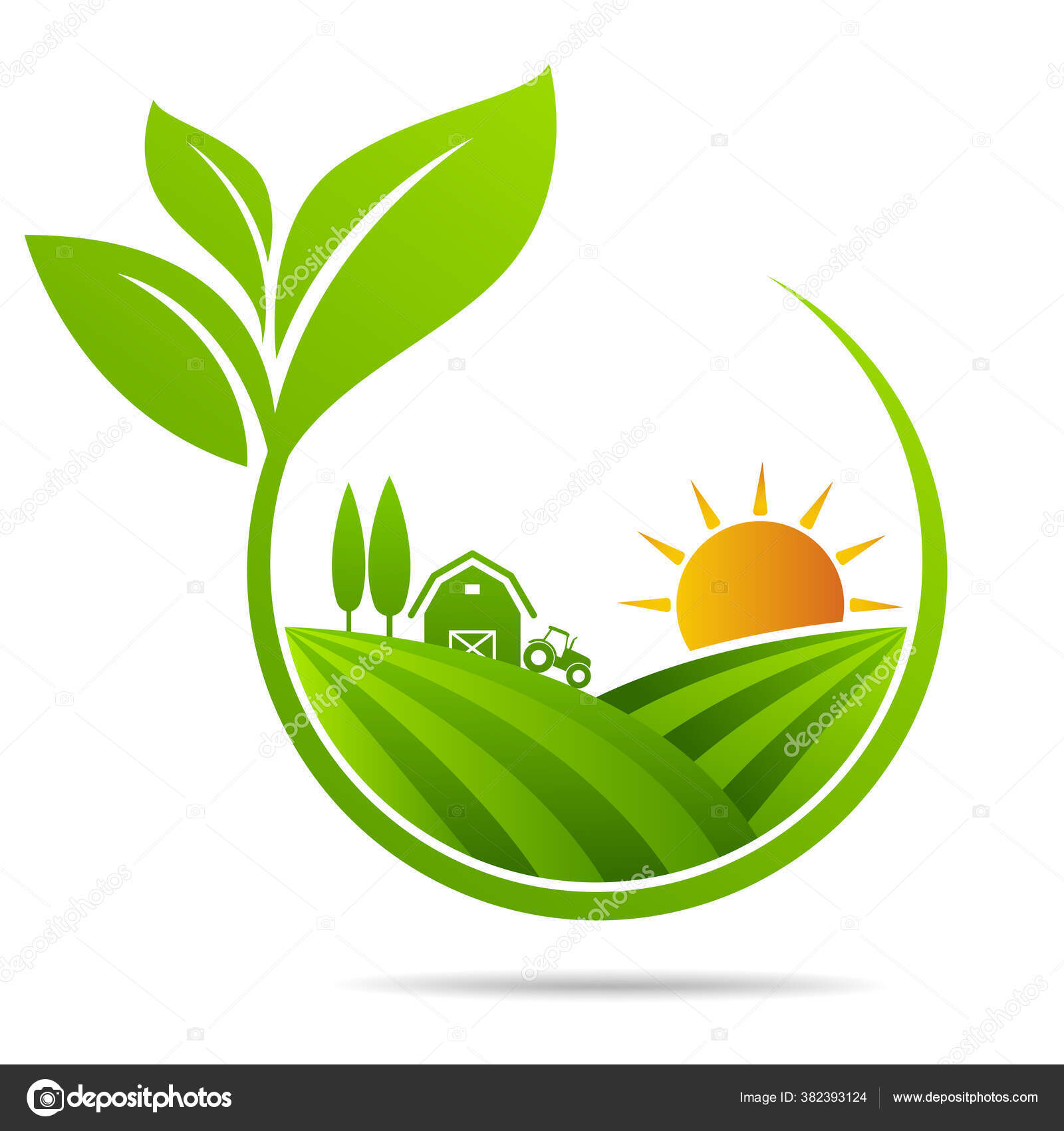 Granja Fresca Emblemas Vectoriales Pegatinas Agricultura Agricultura ...