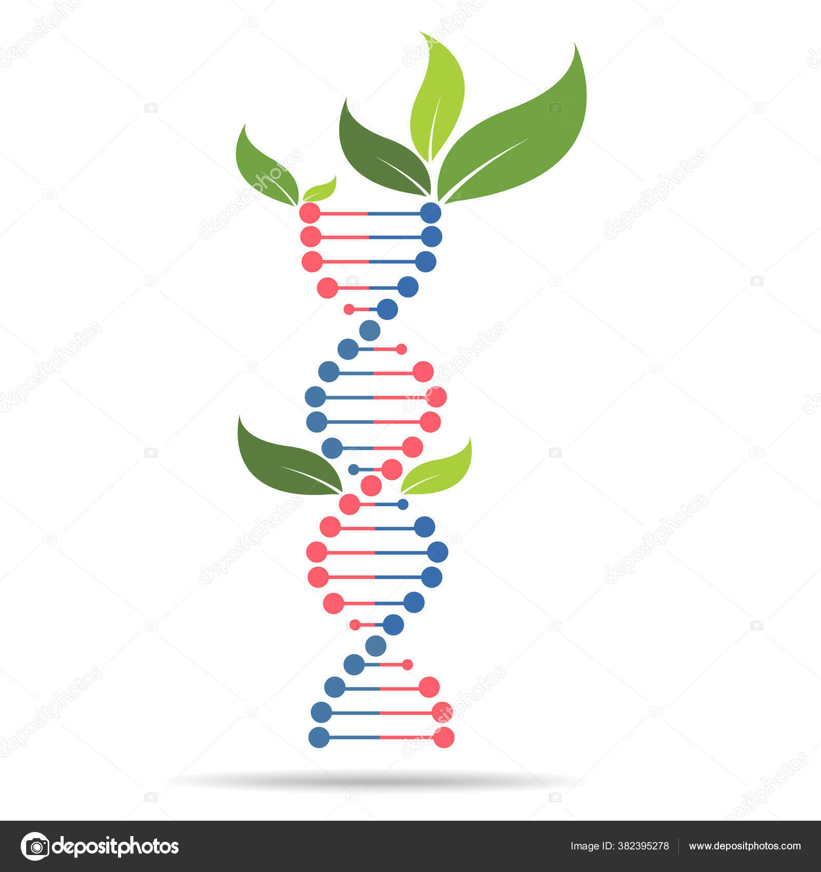 Organic Dna Symbol Ecology Tree Leaves Green Thinking Technology ...