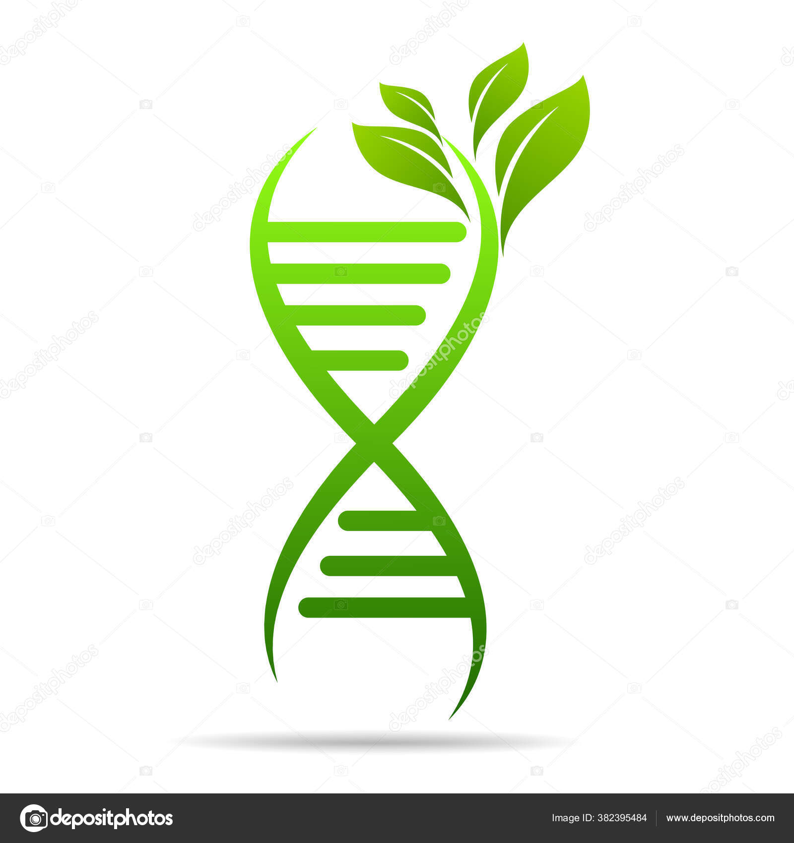 Organic Dna Symbol Ecology Tree Leaves Green Thinking Technology ...