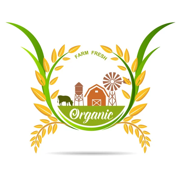Farm Fresh Vector Emblems Stickers Farming Agriculture Organic Food ...