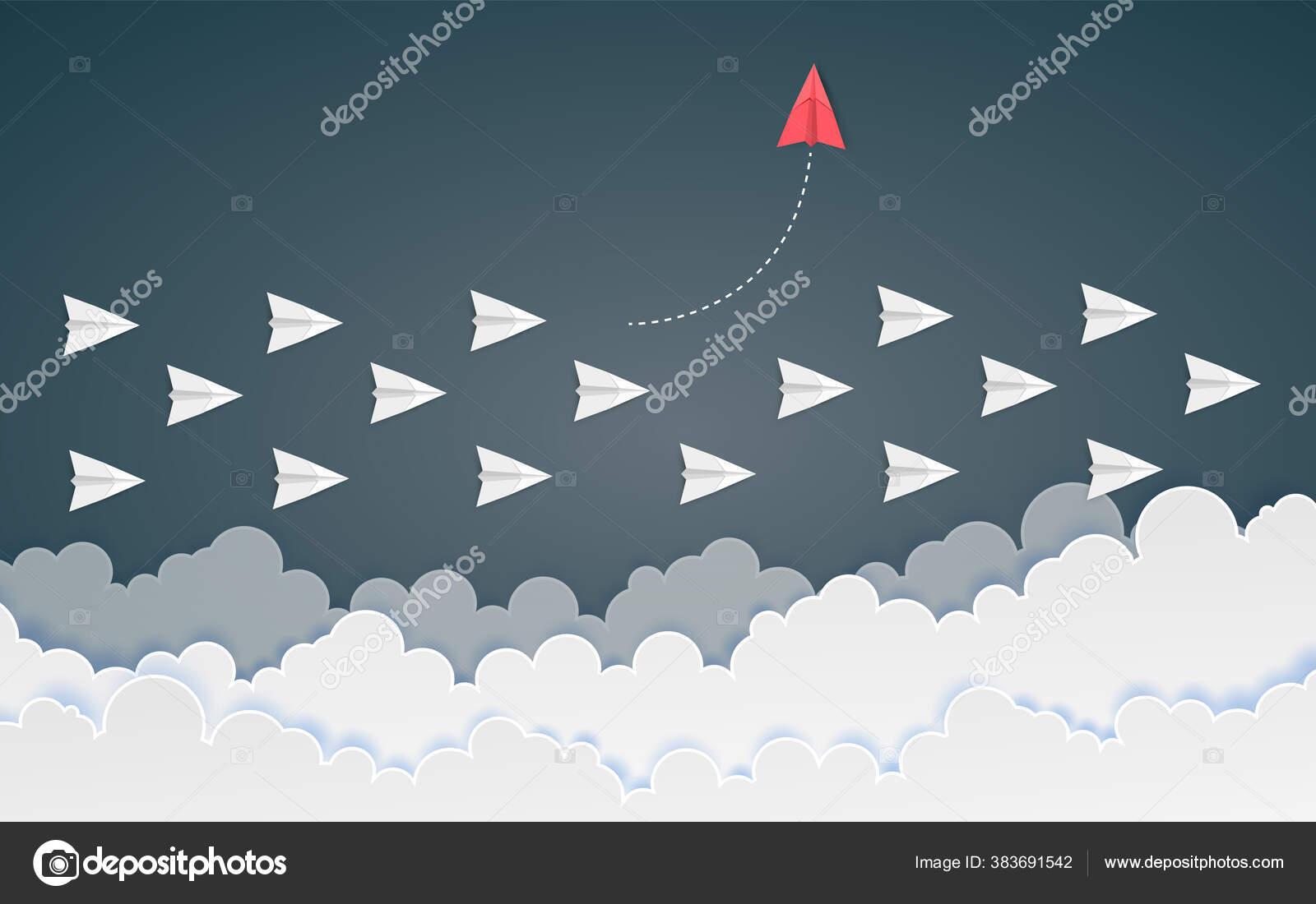 Minimalist Stile Red Airplane Changing Direction White Ones New Idea ...