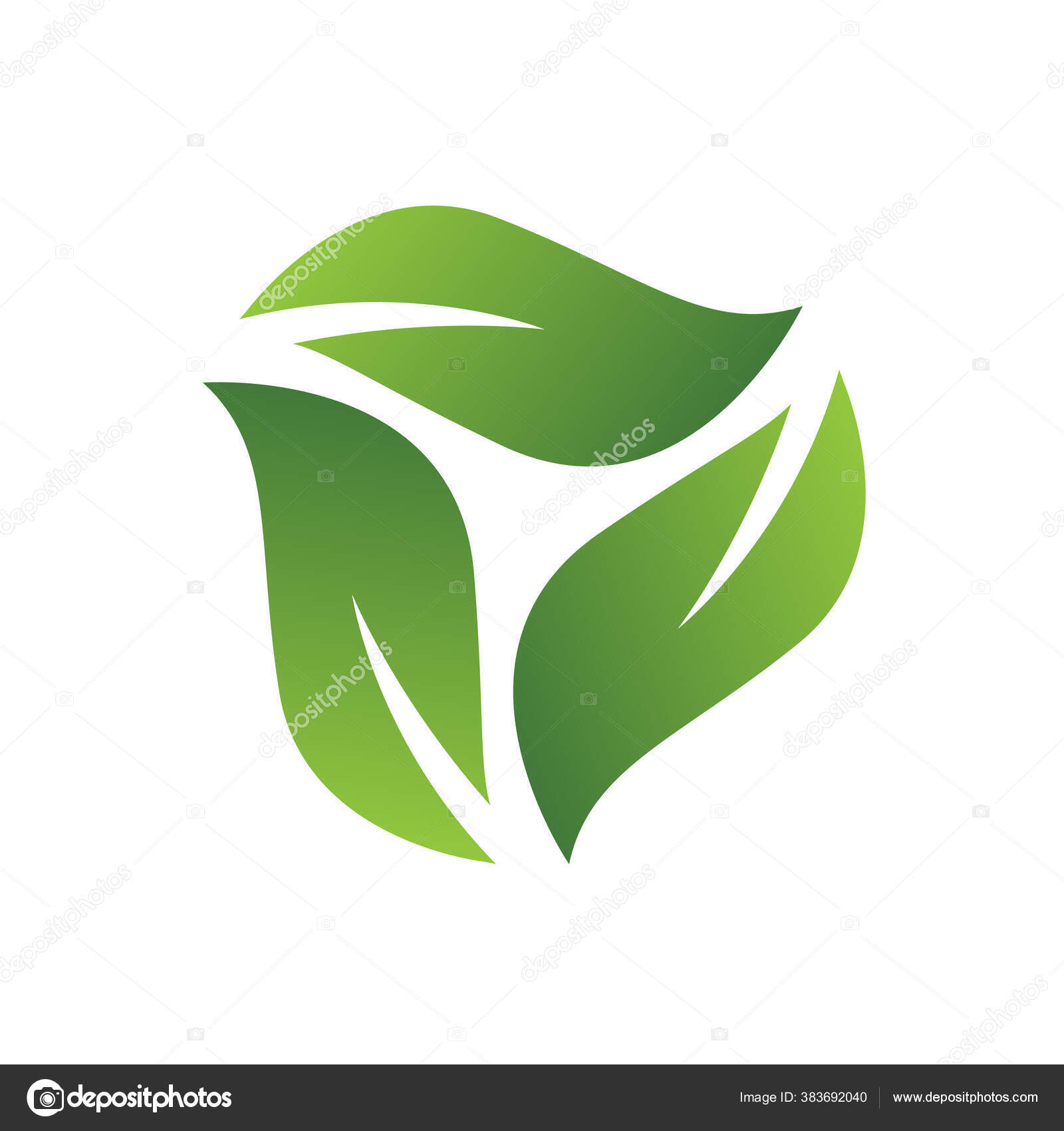 Icône Flèche Cycle Réinitialiser Avec Eco Trois Feuilles Vertes Vecteur ...