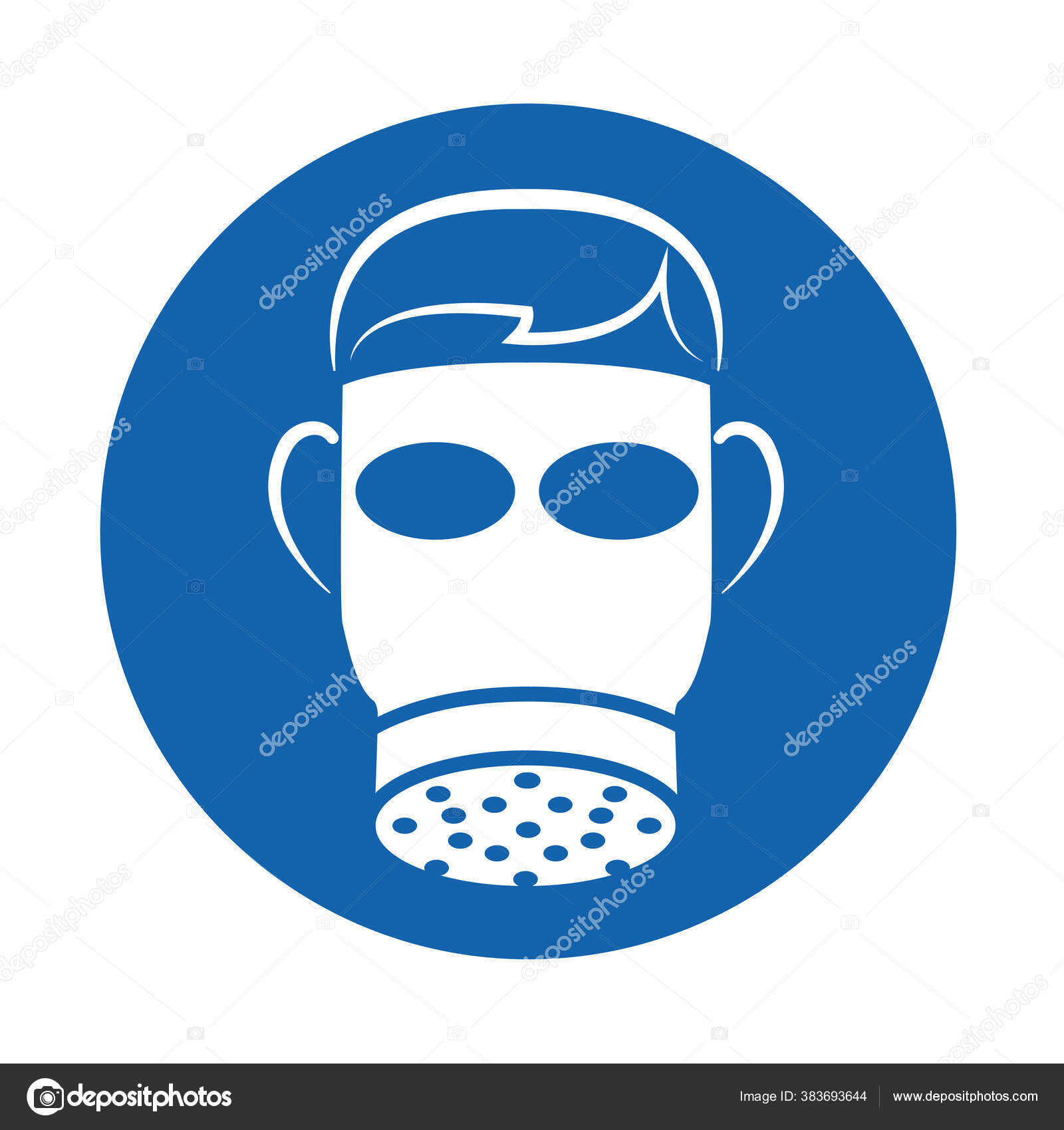Wear Full Face Sign Symbol Vector Illustration Isolate White Background ...