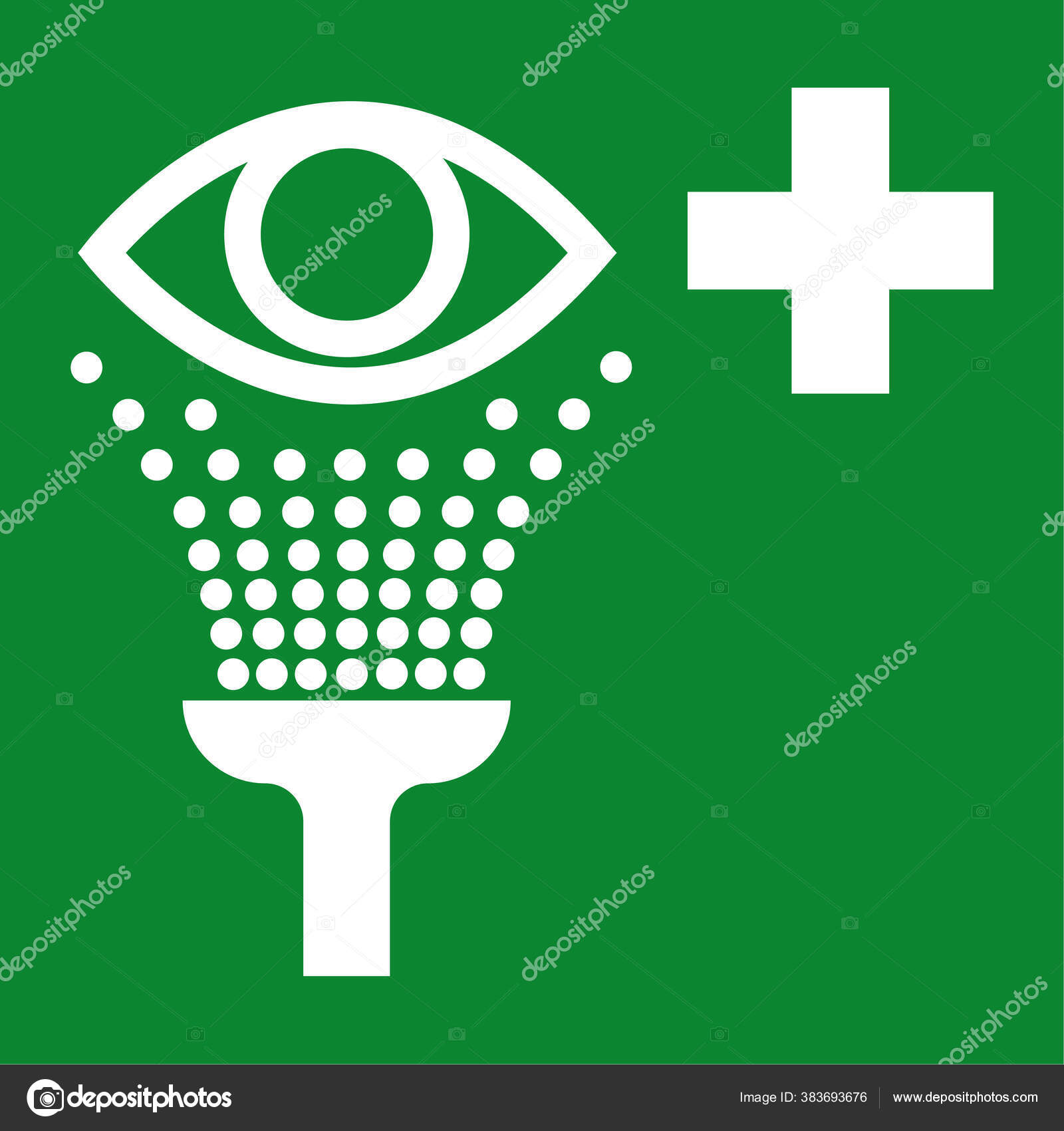 Eye Wash Station Symbol Isolate White Background Vector Illustration ...