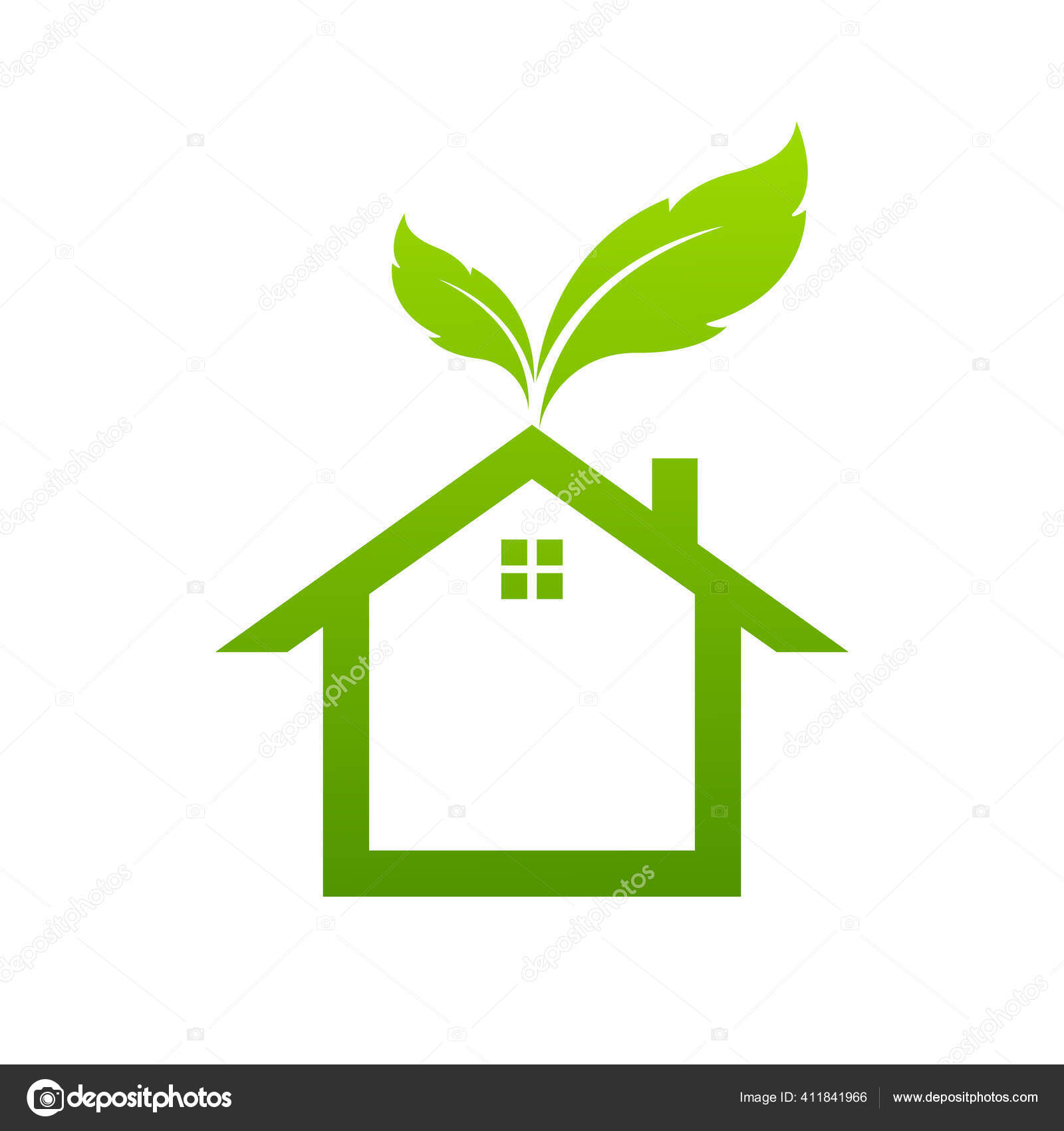 Leaf Green House Sign Template Stock Vector by ©3rus 411841966