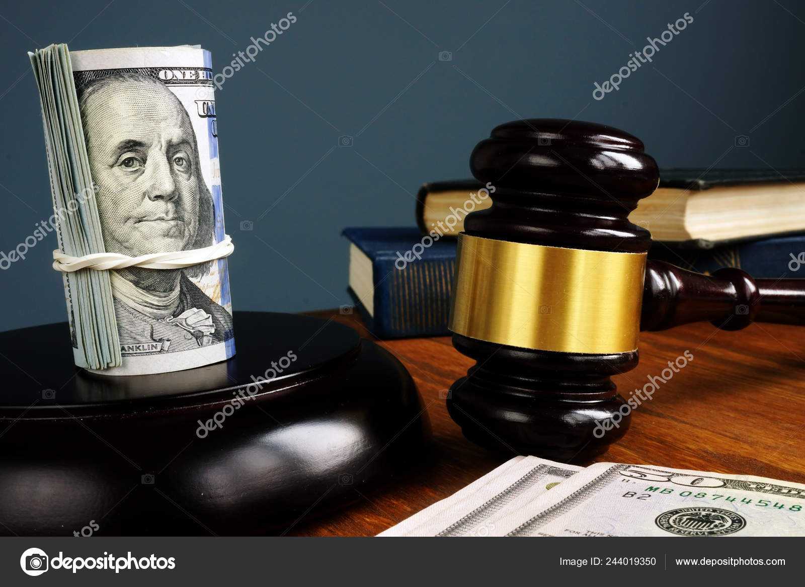 Bail Bonds Fine Concept Money Gavel Symbol Law — Stock Photo ...