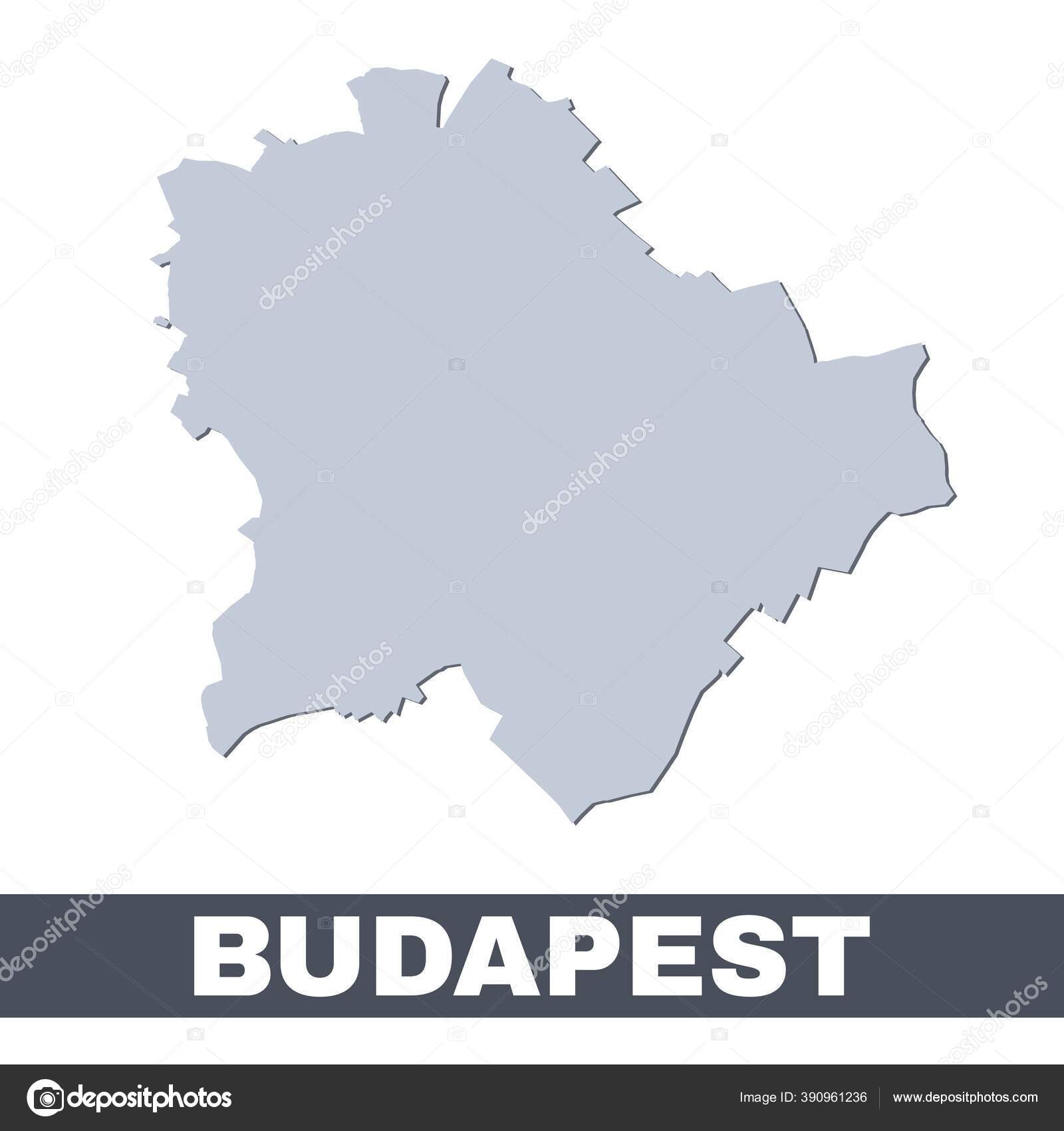 Mapa Esboço Budapeste Mapa Vetorial Área Cidade Budapeste Dentro Suas ...