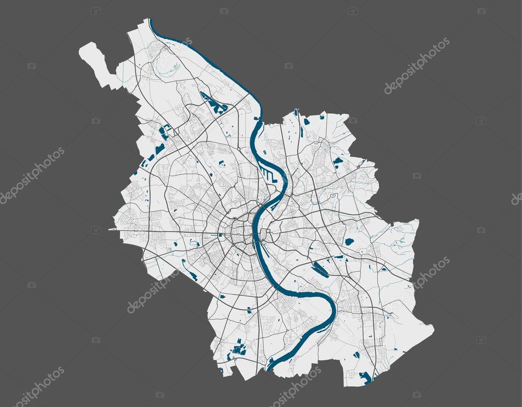Mapa de Colonia. Mapa vectorial detallado del área administrativa de ...