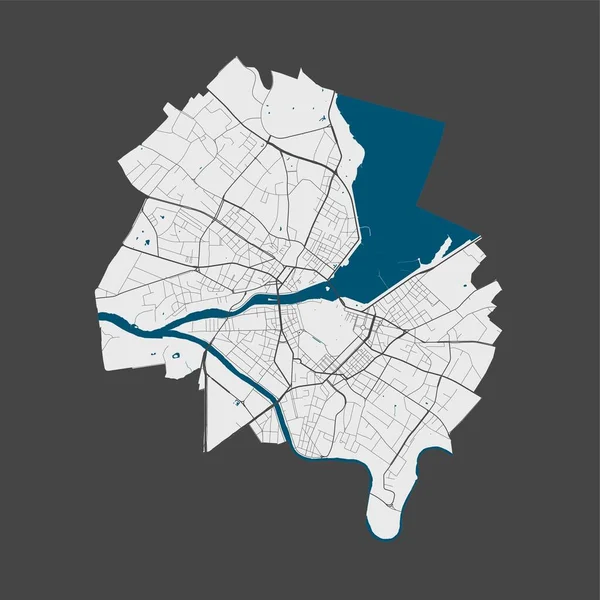 Mapa de Ginebra. Mapa vectorial detallado de Ginebra rea administrativa ...