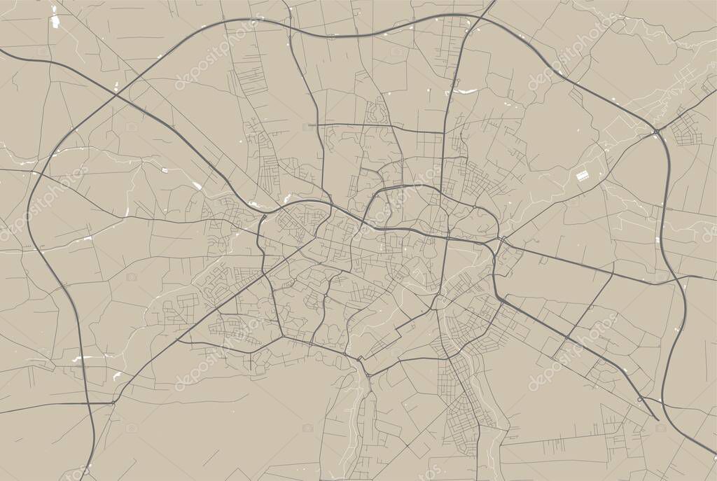Mapa vectorial de Lublin. ilustración de póster de mapa callejero ...