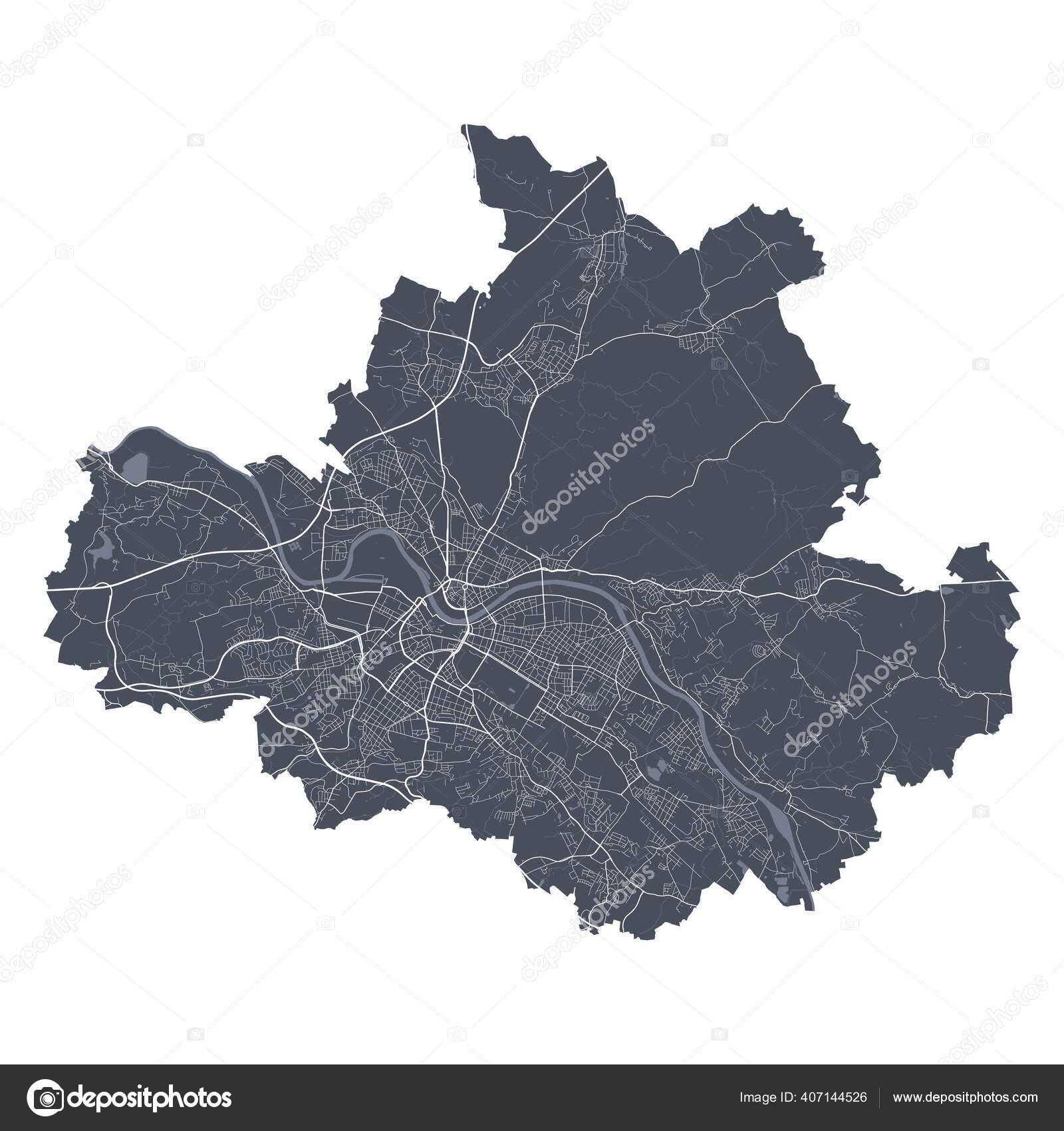 Dresden Haritası Dresden Şehrinin Idari Alanının Detaylı Vektör ...