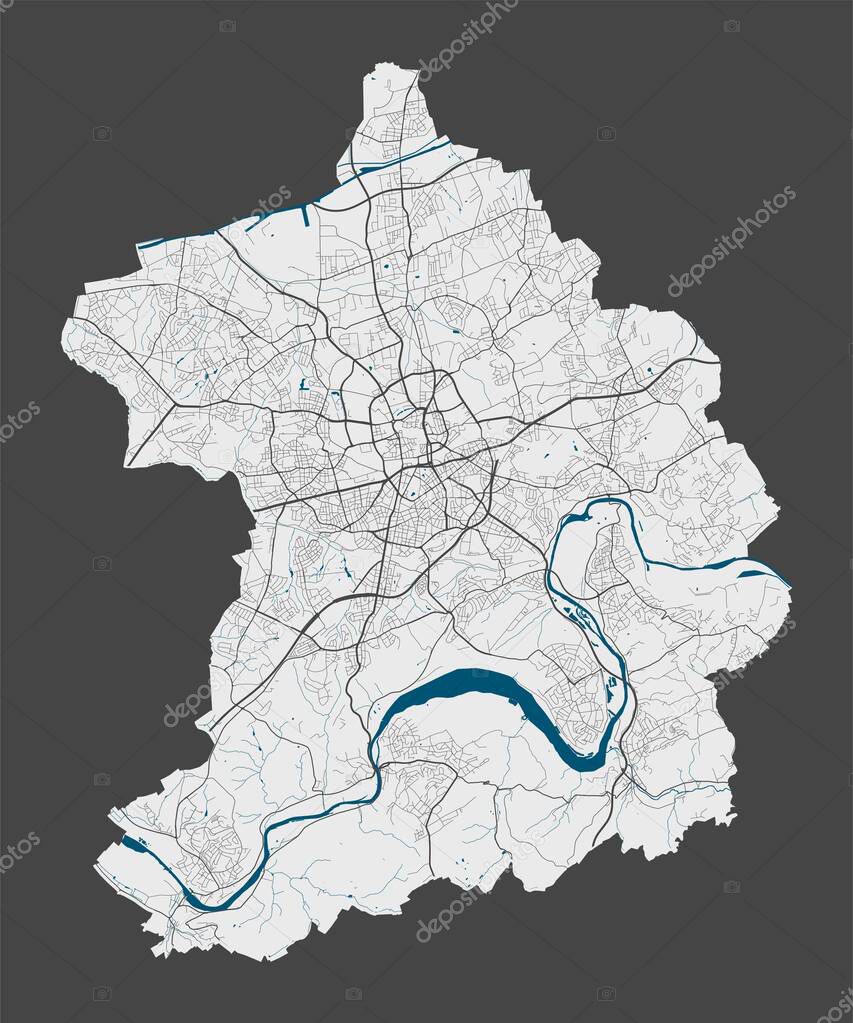Mapa de Essen. Mapa detallado de Essen la ciudad el área administrativa ...