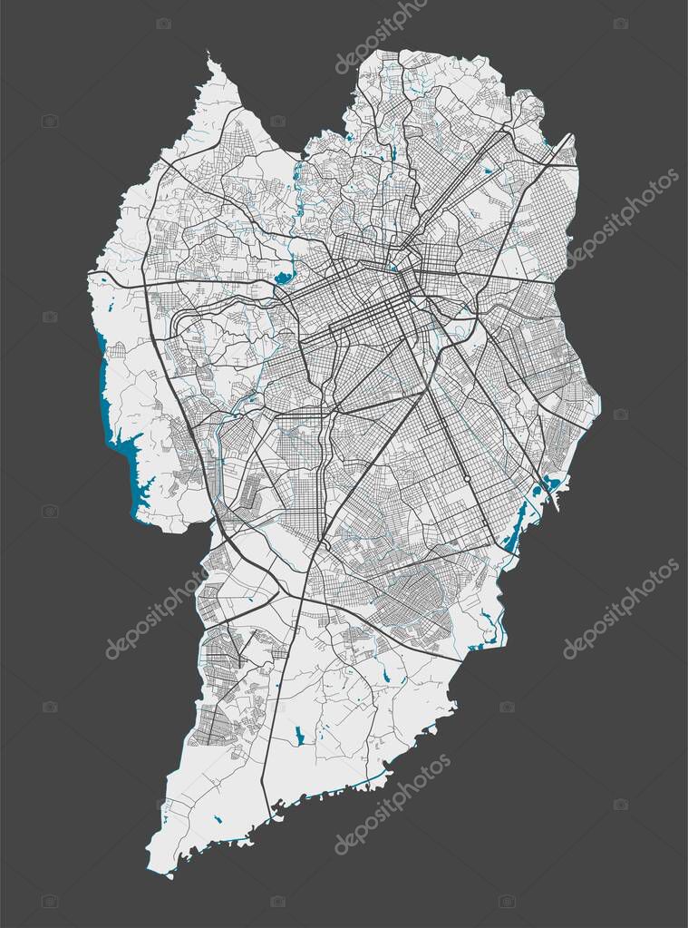 Mapa de Curitiba. Mapa detallado de Curitiba la ciudad el área ...
