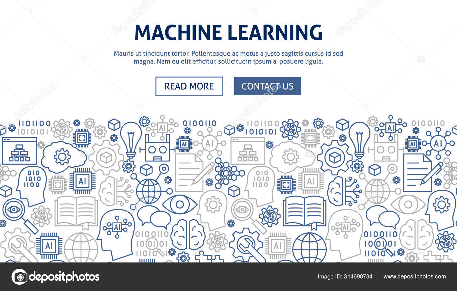 Machine Learning Banner Design Stock-Vektorbild von ©Anna_leni 314690734