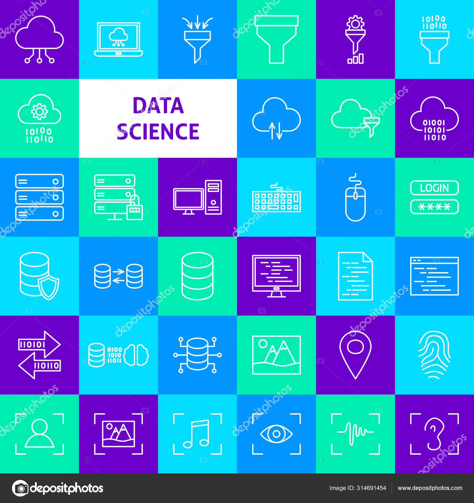 Data Science Line Icons Stock Vector Image by ©Anna_leni #314691454
