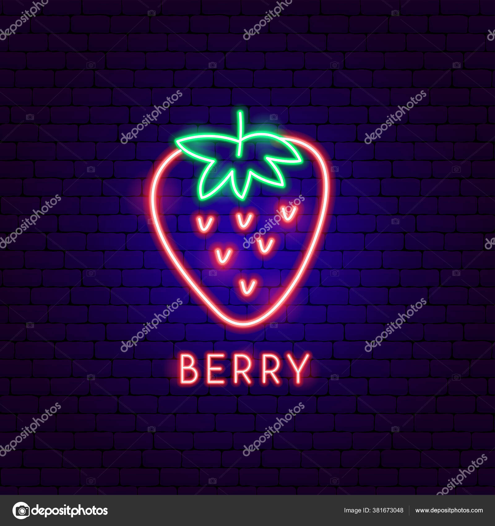 Berry Neon Label — Stock Vector © Anna_leni #381673048