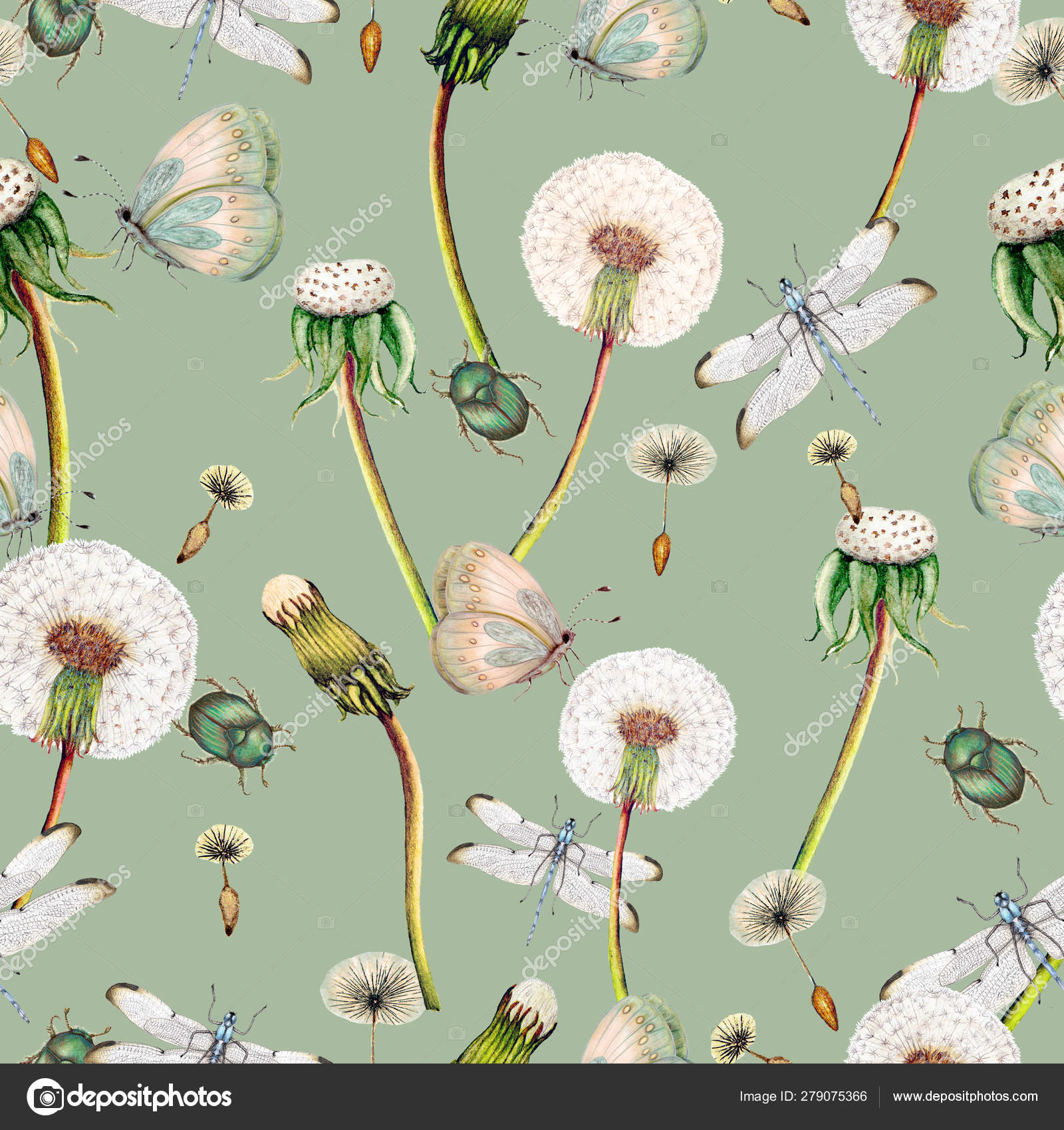 Hand Drawn Botanical Seamless Pattern Garden Wildflowers Plants — Stock ... Hand Drawn Botanical Seamless Pattern Garden Wildflowers Plants — Stock ...