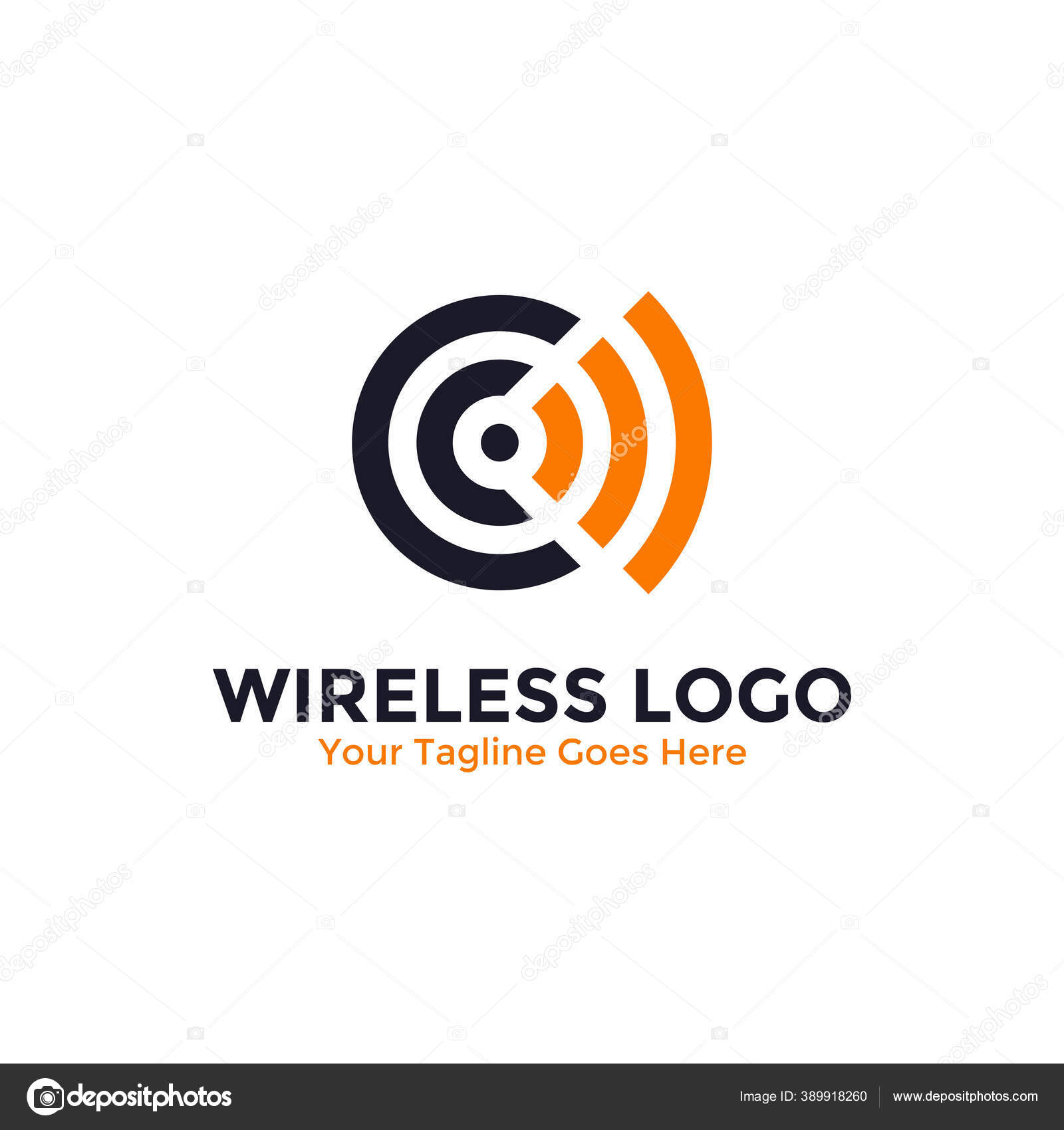 Wireless Signal Logo Template Design Wifi Logo Radio Waves Icon Stock ...