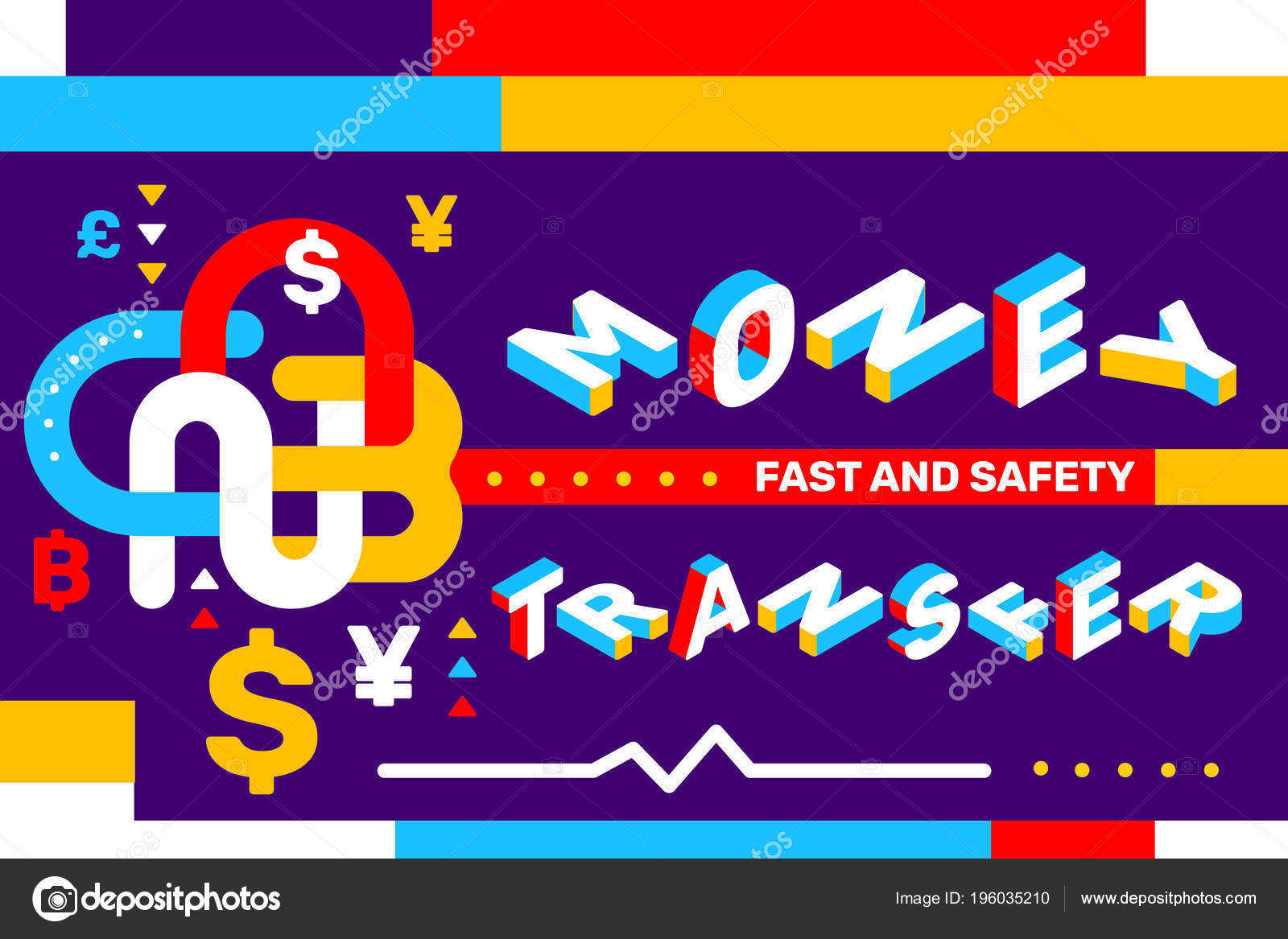 Money Transfer Concept Color Background Icon Geometric Element Vector ...