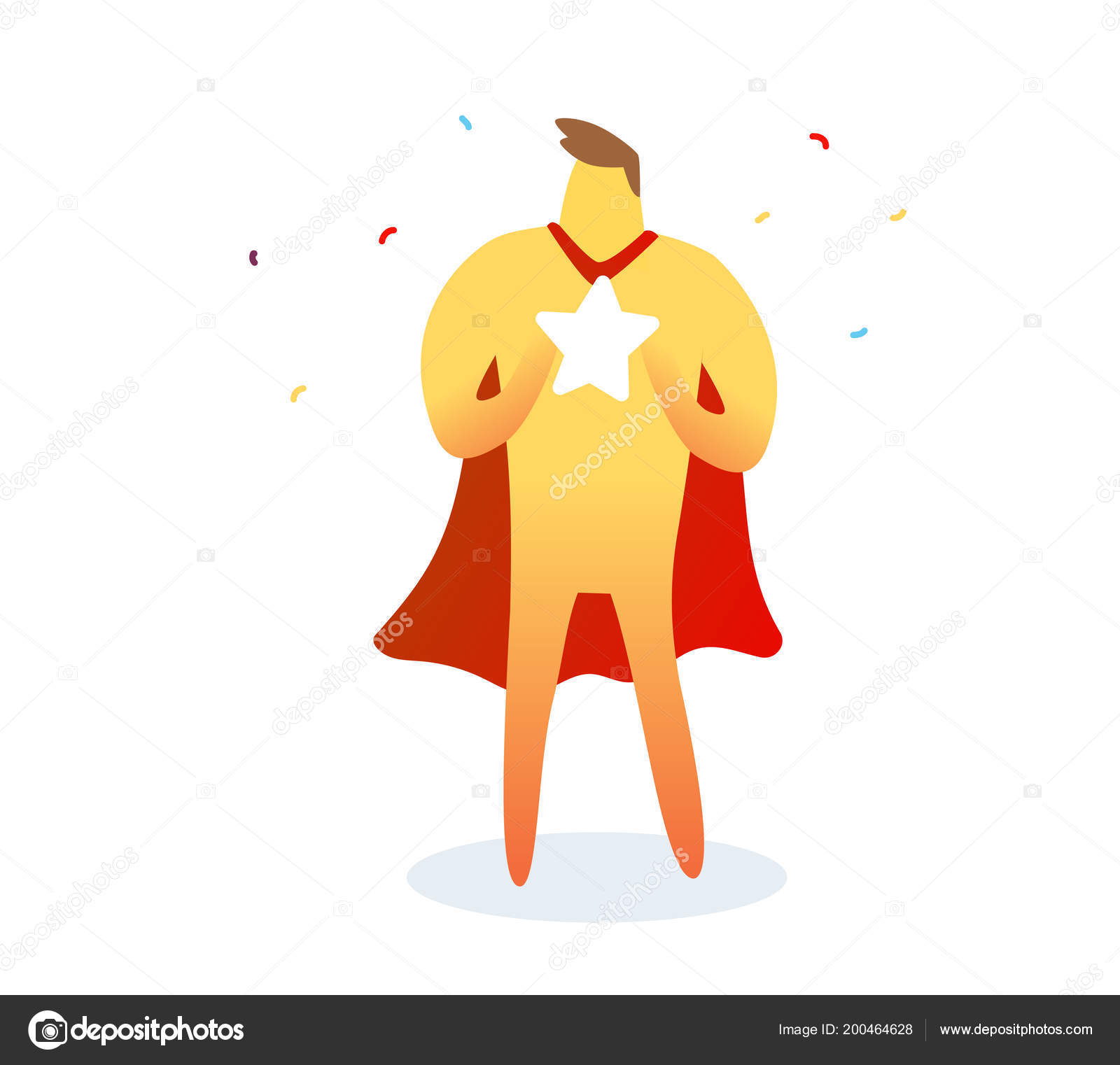 Champion Cartoon Character Concept Vector Illustration Yellow Color ...