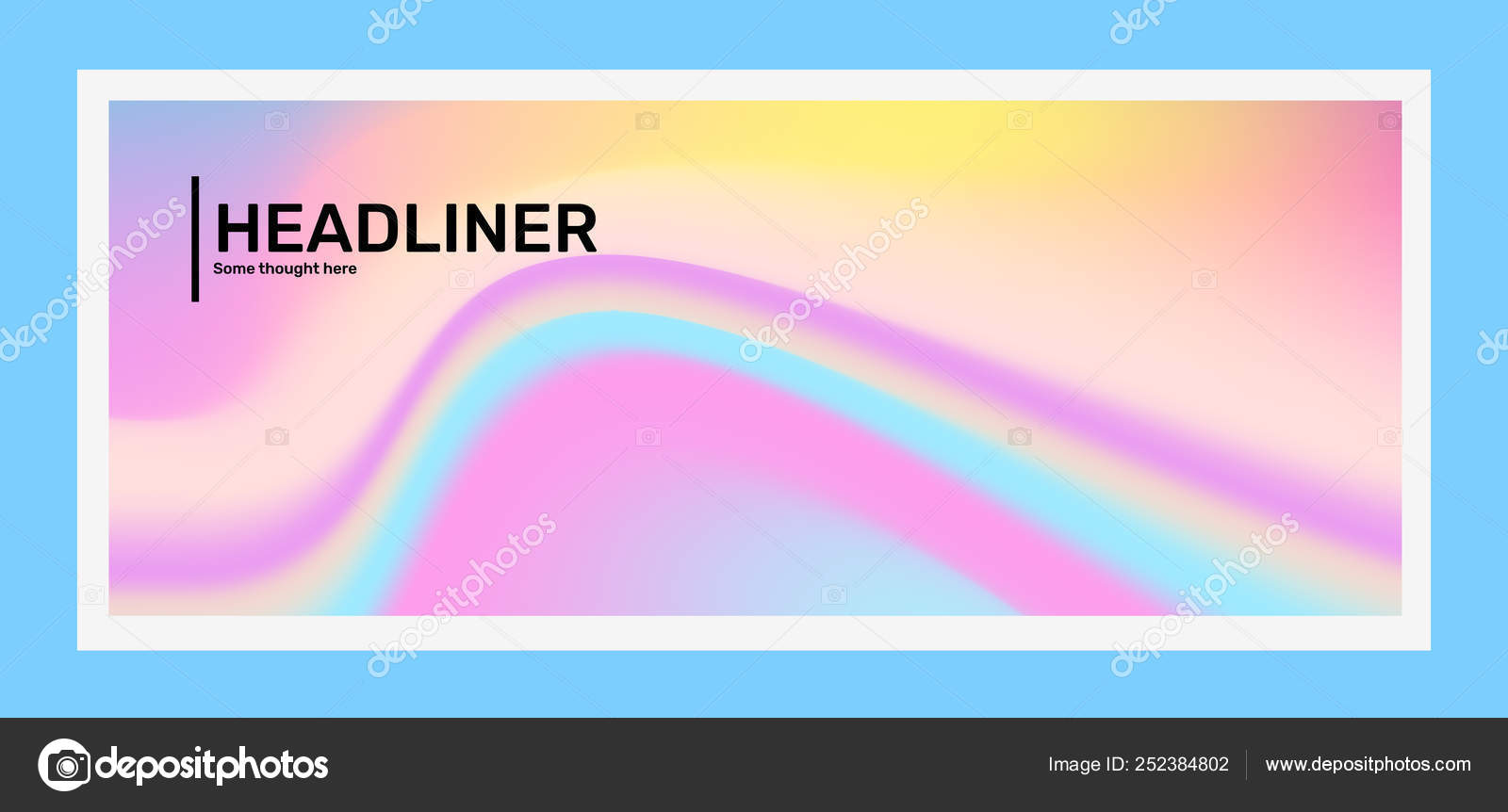 Vector creative rainbow horizontal gradient illustration. Abstra ...