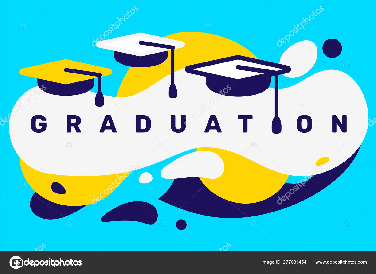 Vector creative illustration of education graduation word typogr Stock ...