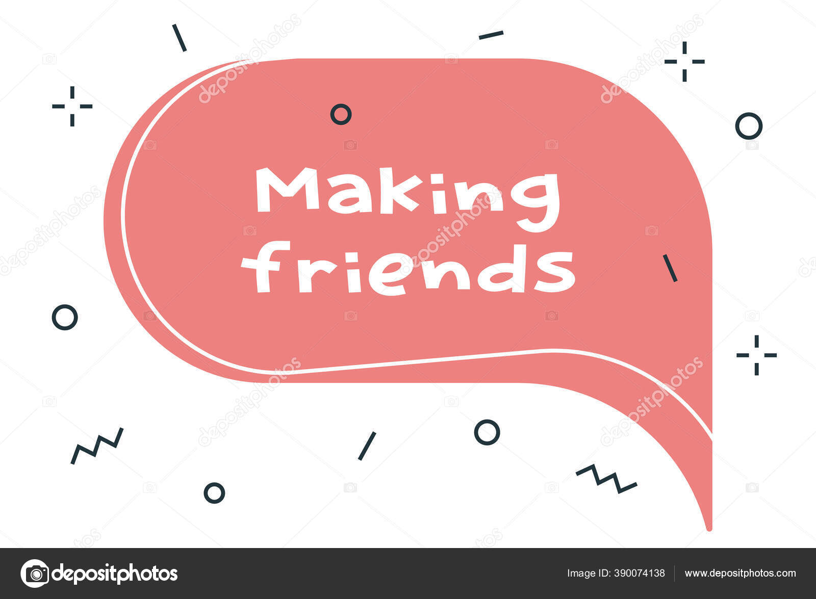 Vector Cartoon Illustration Geometric Shape Bubble Speech Word Making ...