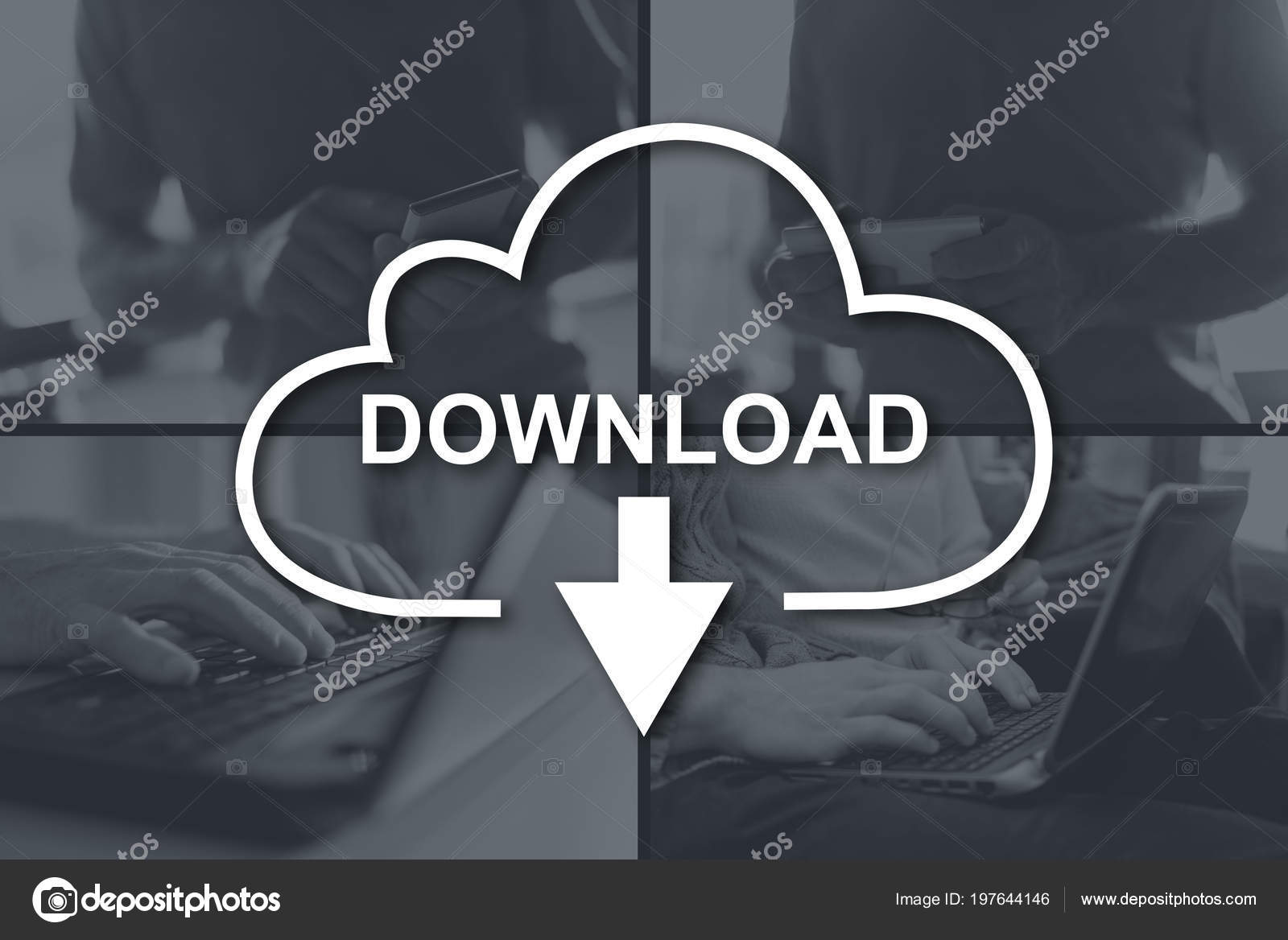 Data Download Concept Illustrated Pictures Background — Stock Photo ...