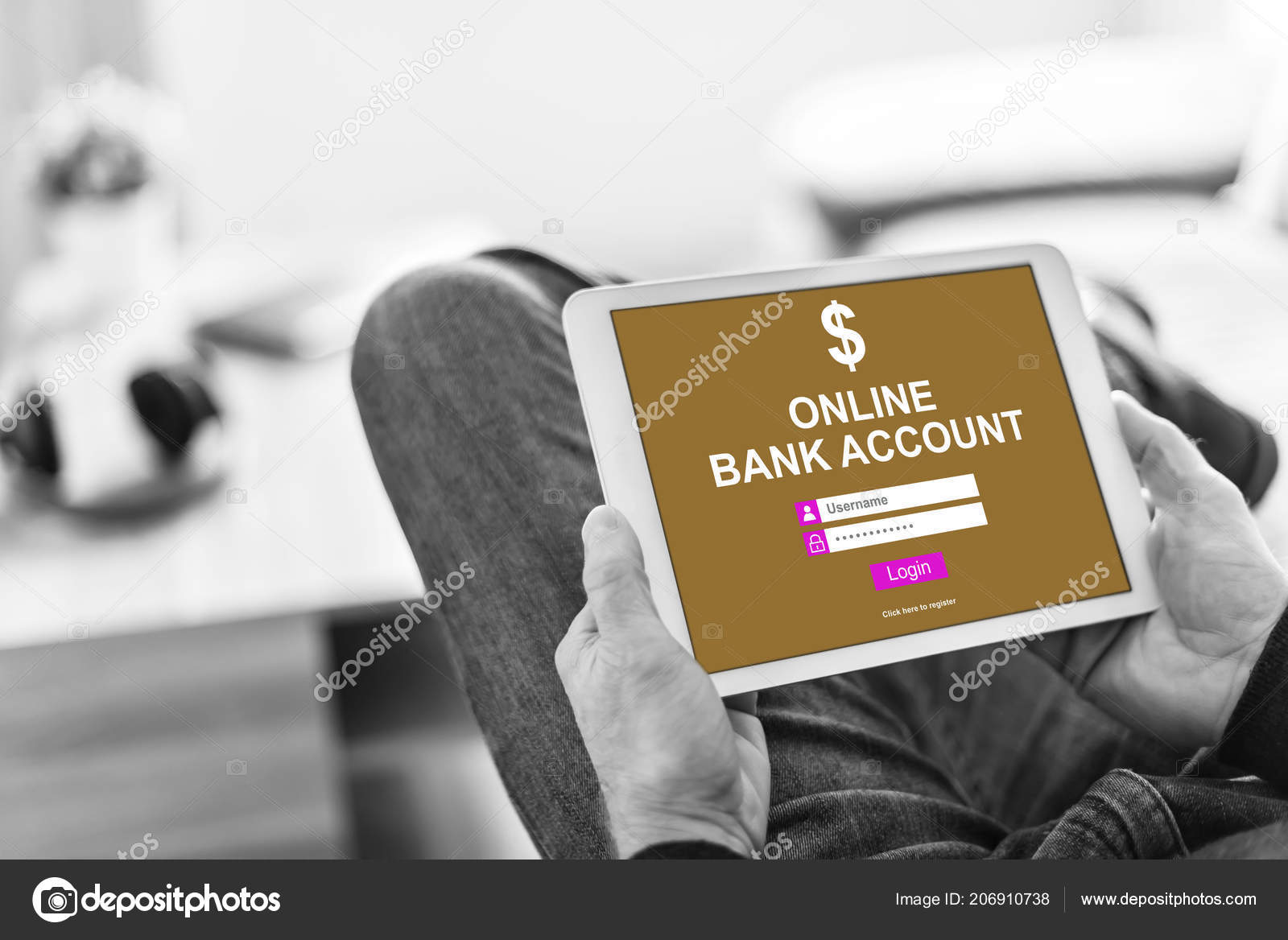 Tablet Screen Displaying Online Bank Account Concept — Stock Photo ...