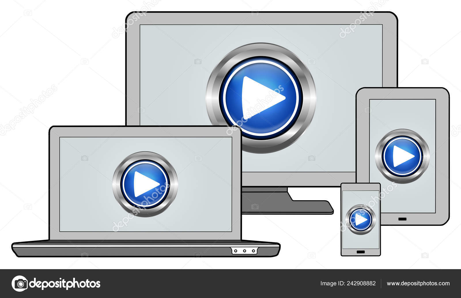 Play Concept Shown Different Information Technology Devices Stock ...