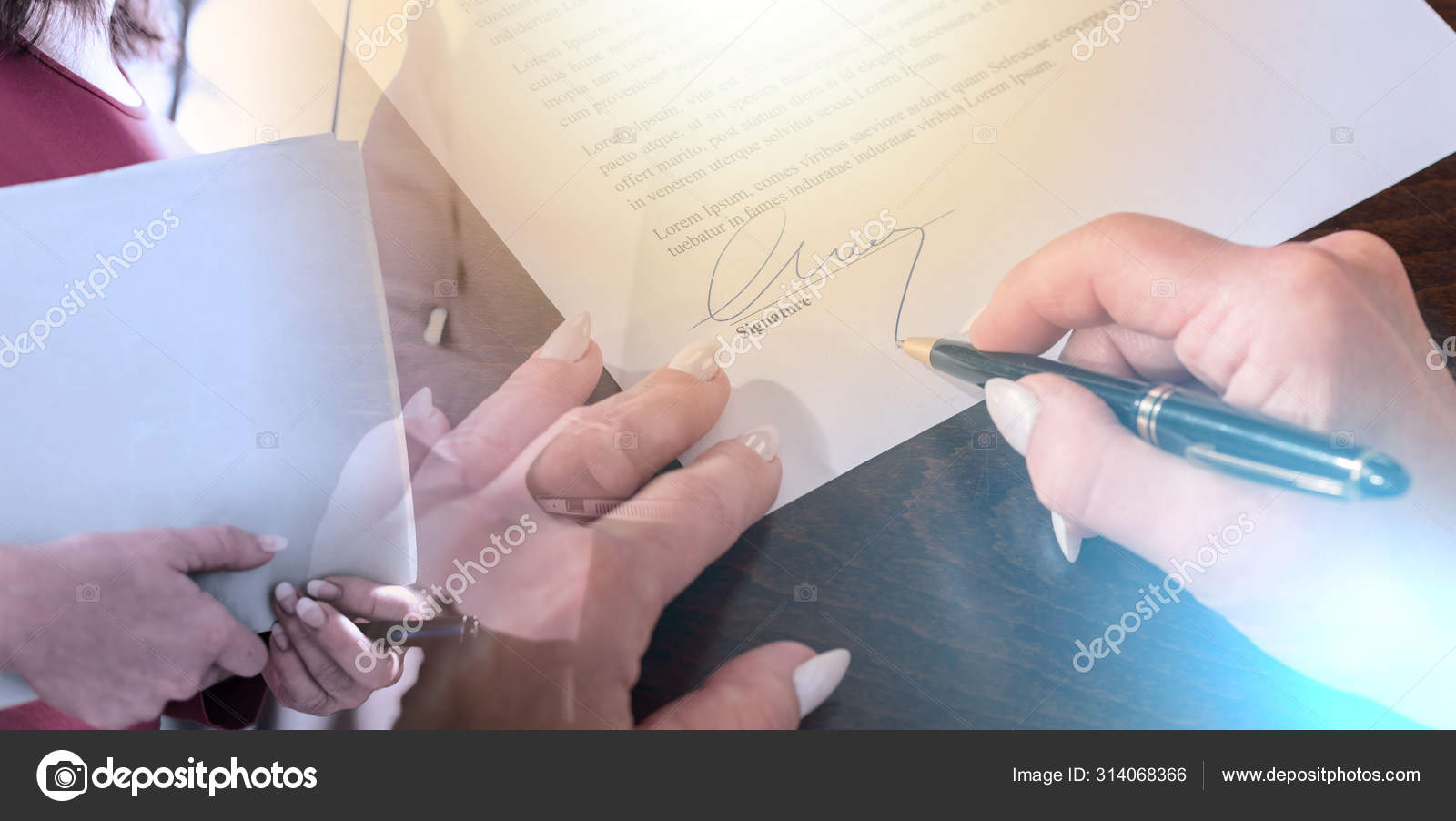 Signing of a contract; multiple exposure — Stock Photo © thodonal ...