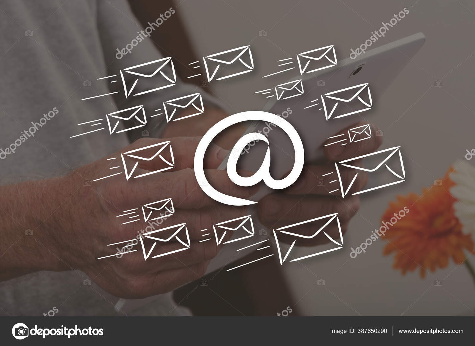 Email Concept Illustrated Picture Background — Stock Photo © thodonal ...