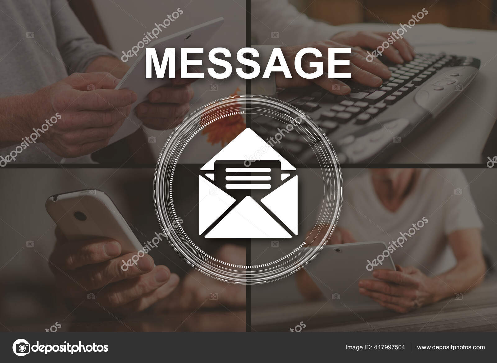 Message Concept Illustrated Pictures Background Stock Photo by ...