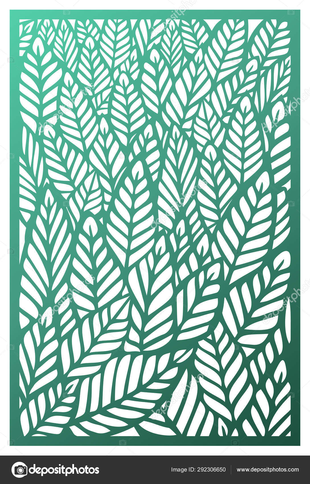 Vector Laser cut panel. Abstract Pattern with leaves template fo Stock ...