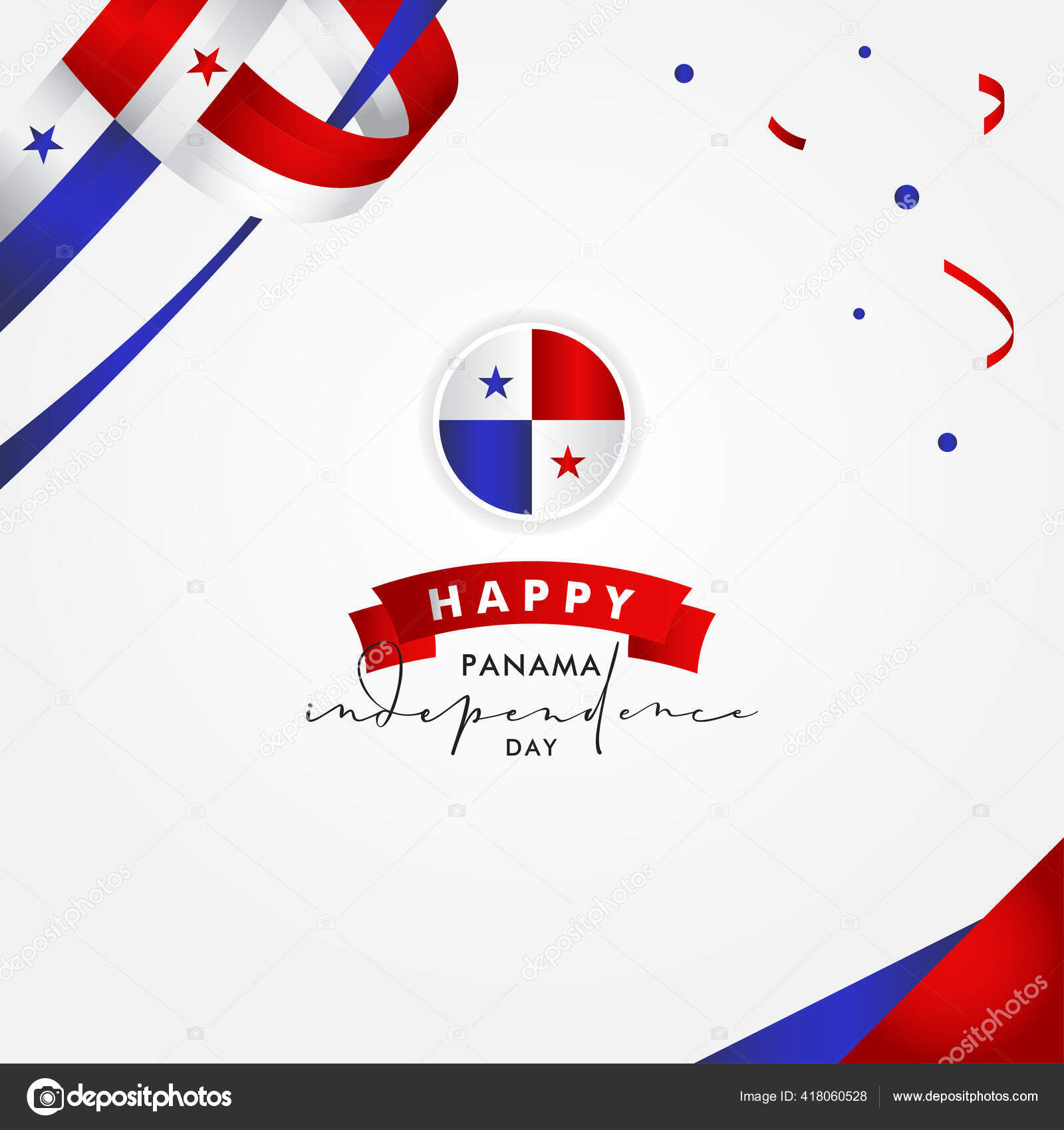 Ilustración Del Diseño Vectorial Del Día Independencia Panamá Para ...