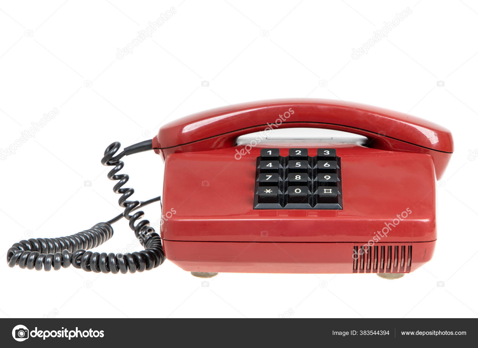 Old Red Telephone Isolated Vintage Red Phone — Stock Photo © dechevm ...