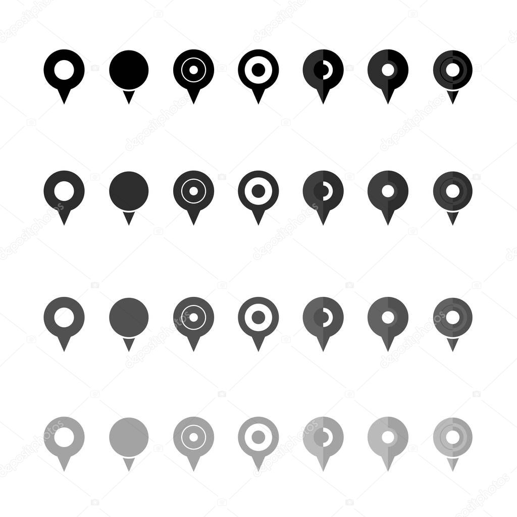 Pines para mapas, s mbolo de ubicaci n, marcador de navegaci n por Internet e ilustraci n del ...