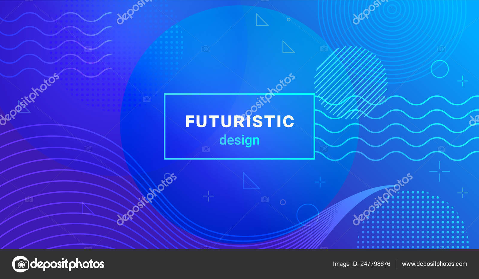Futuristic minimalist background with waves and dots on gradient blend ...